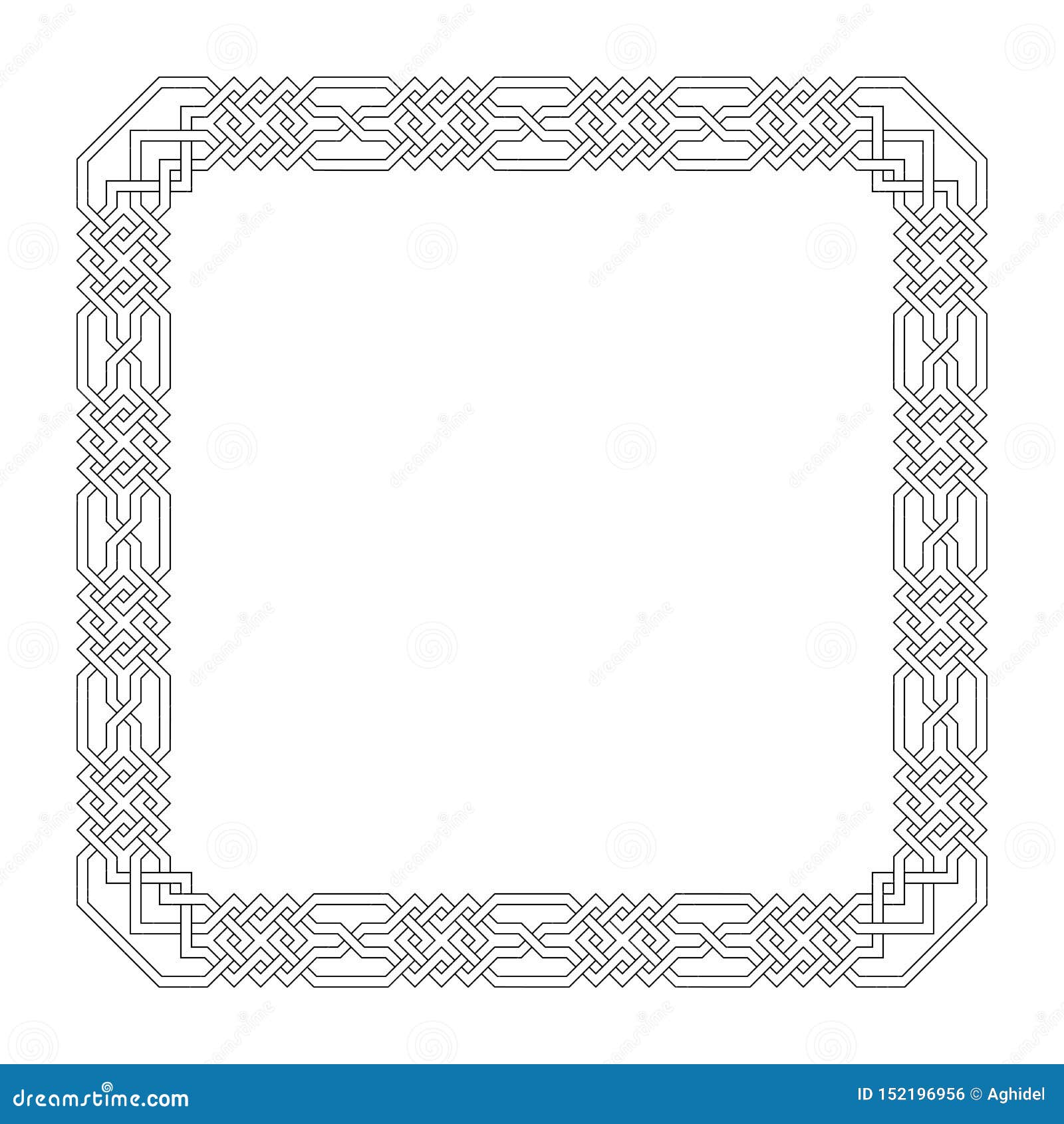 Vector Square Frame with Seamless Islamic Pattern. Ancient Repeated ...