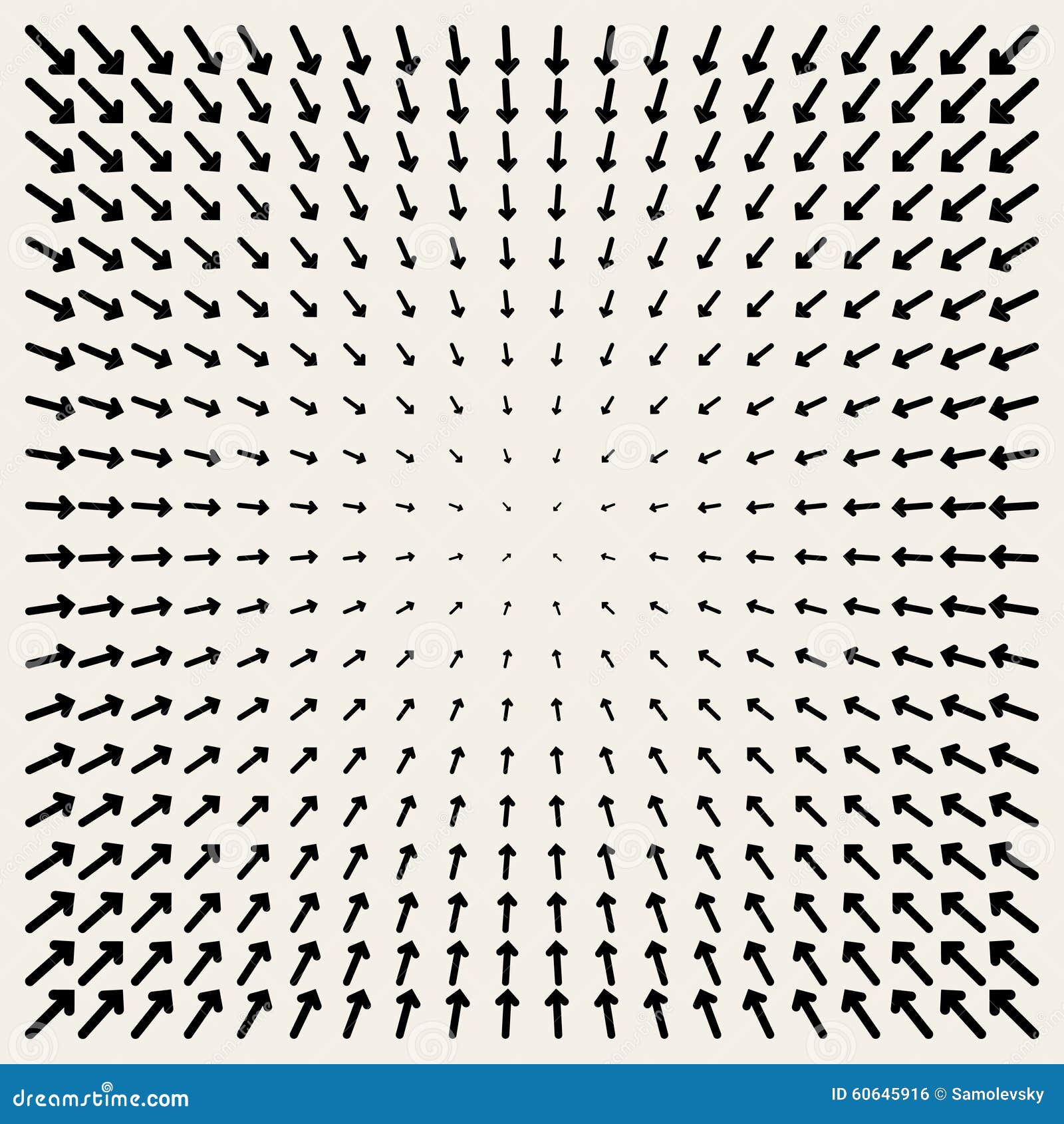 Vector Square Grid with Arrows Pointing Towards the Center Stock Vector ...