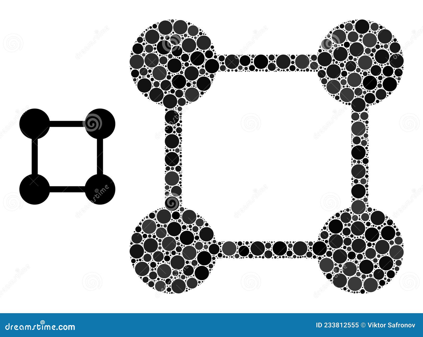 Vector Square Grid Centers Composition of Dots Stock Vector ...