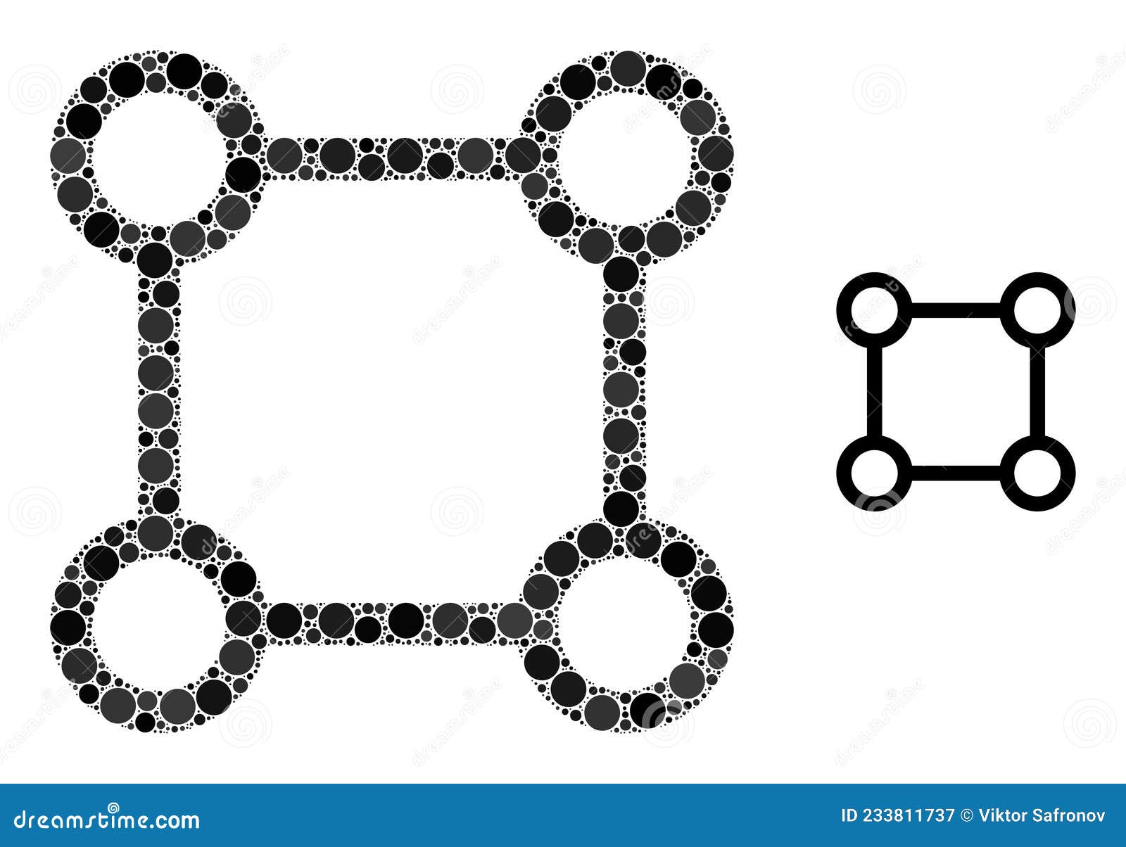 Vector Square Grid Nodes Mosaic of Dots Stock Vector - Illustration of ...