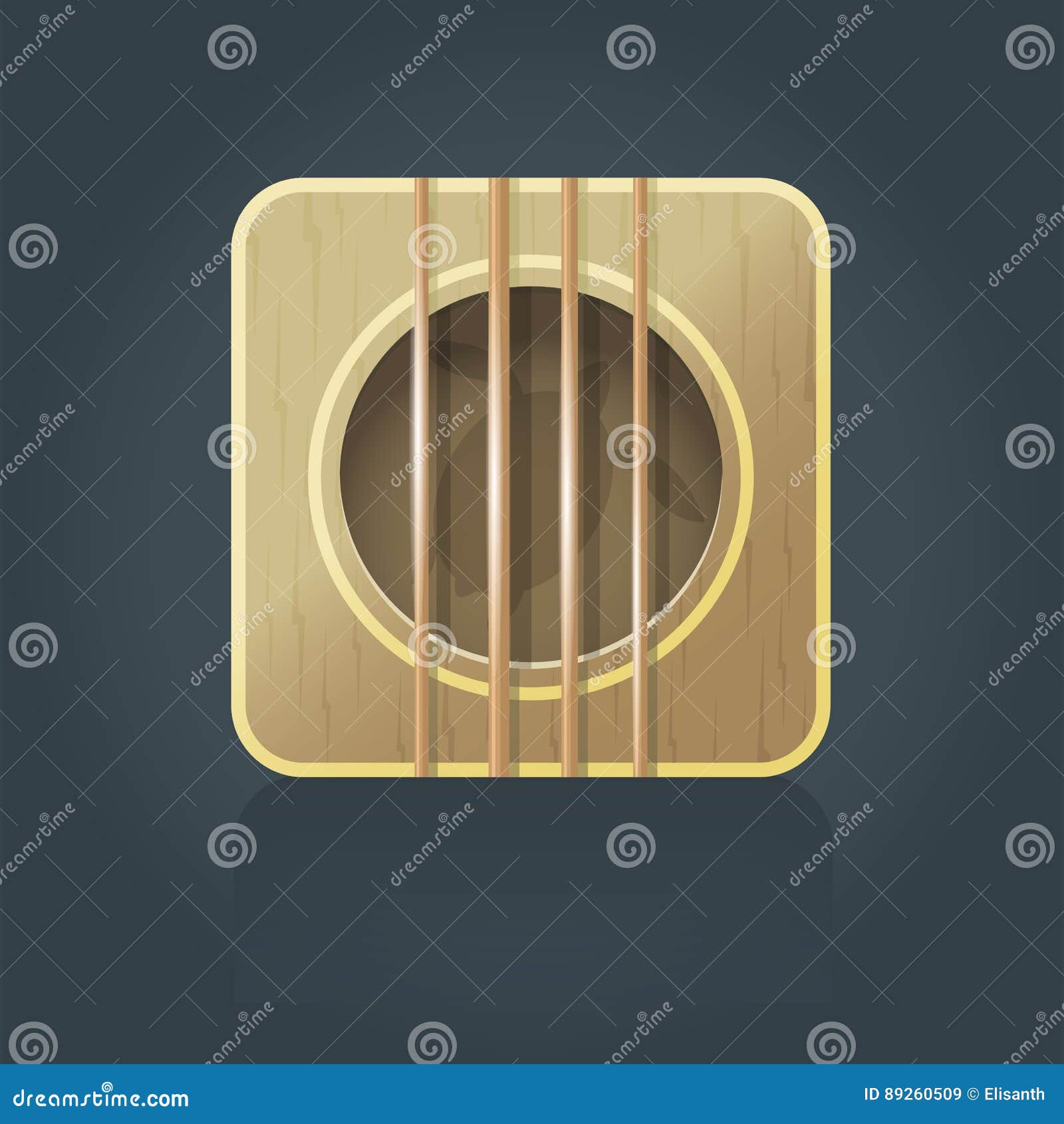 Vector Square Icon of Ukulele Guitar Stock Vector - Illustration of ...