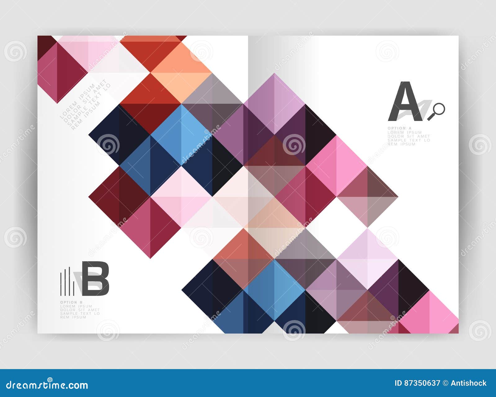 Vector Square Leaflet, Business A4 Print Template Stock Illustration ...
