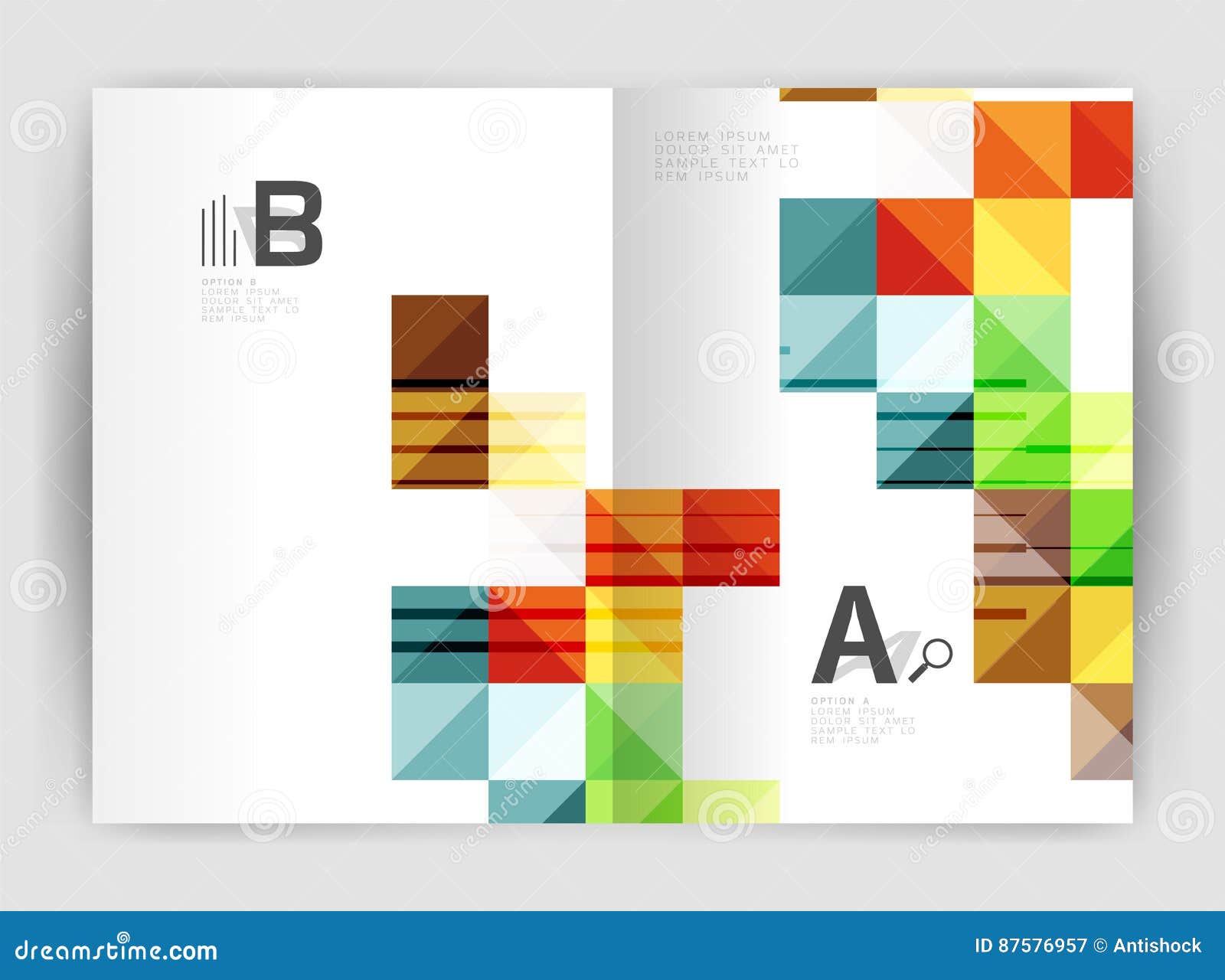 Vector Square Leaflet, Business A4 Print Template Stock Vector ...