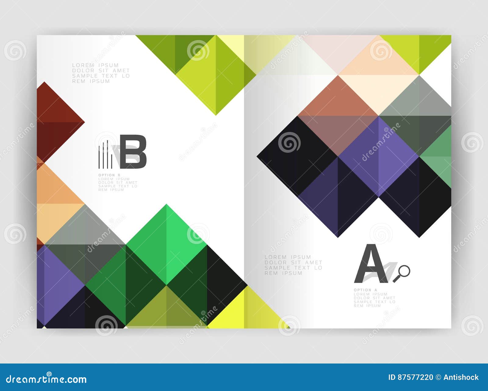 Vector Square Leaflet, Business A4 Print Template Stock Vector ...