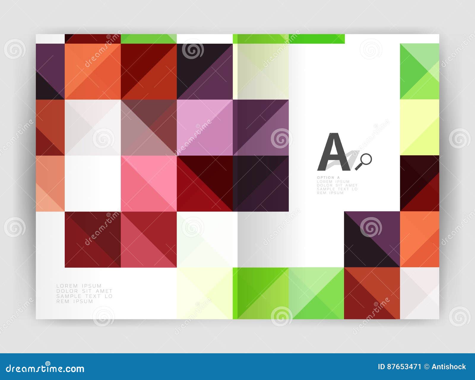 Vector Square Leaflet, Business A4 Print Template Stock Illustration ...