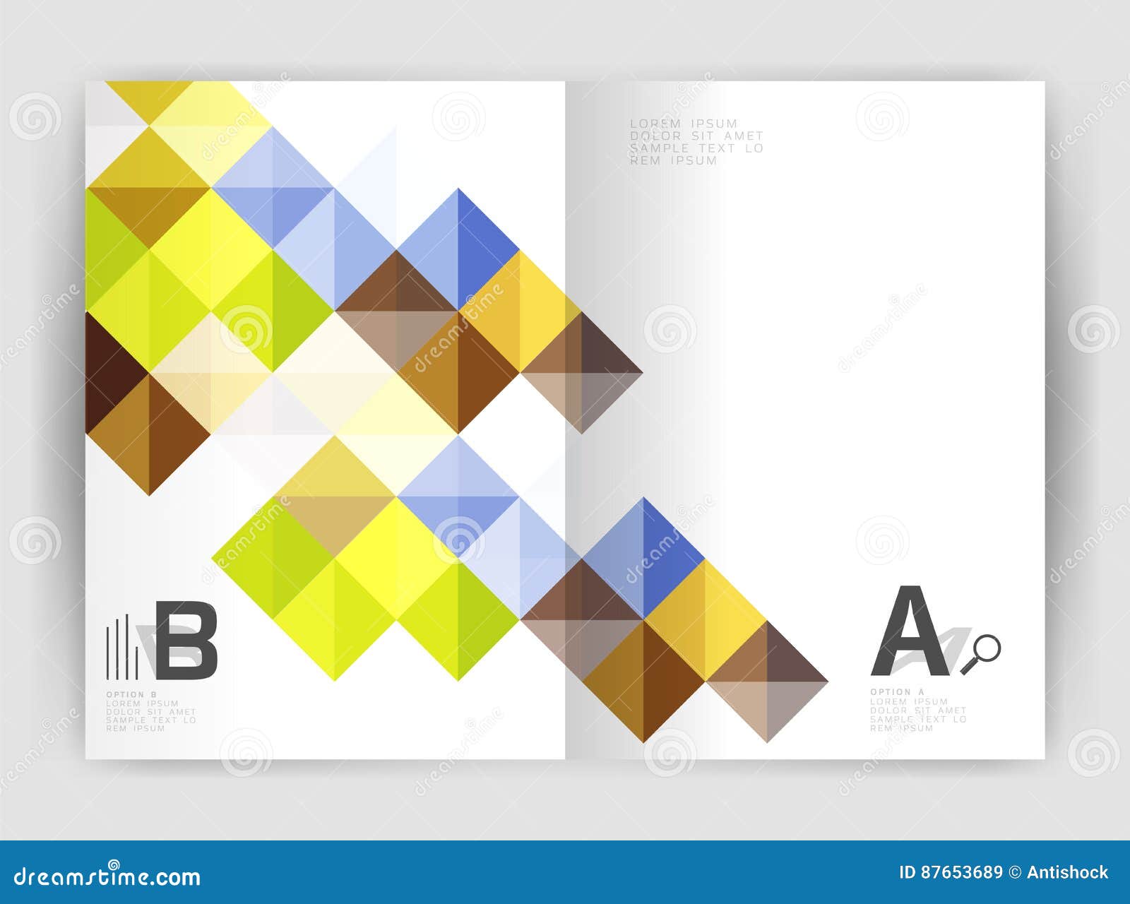 Vector Square Leaflet, Business A4 Print Template Stock Illustration ...