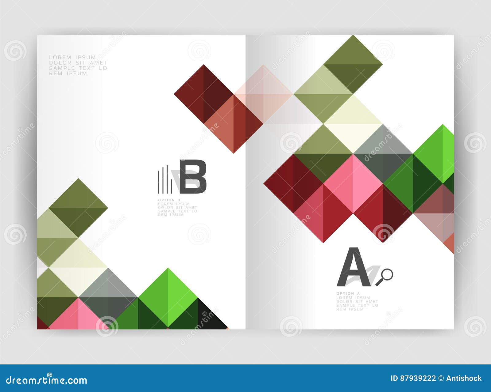 Vector Square Leaflet, Business A4 Print Template Stock Illustration ...