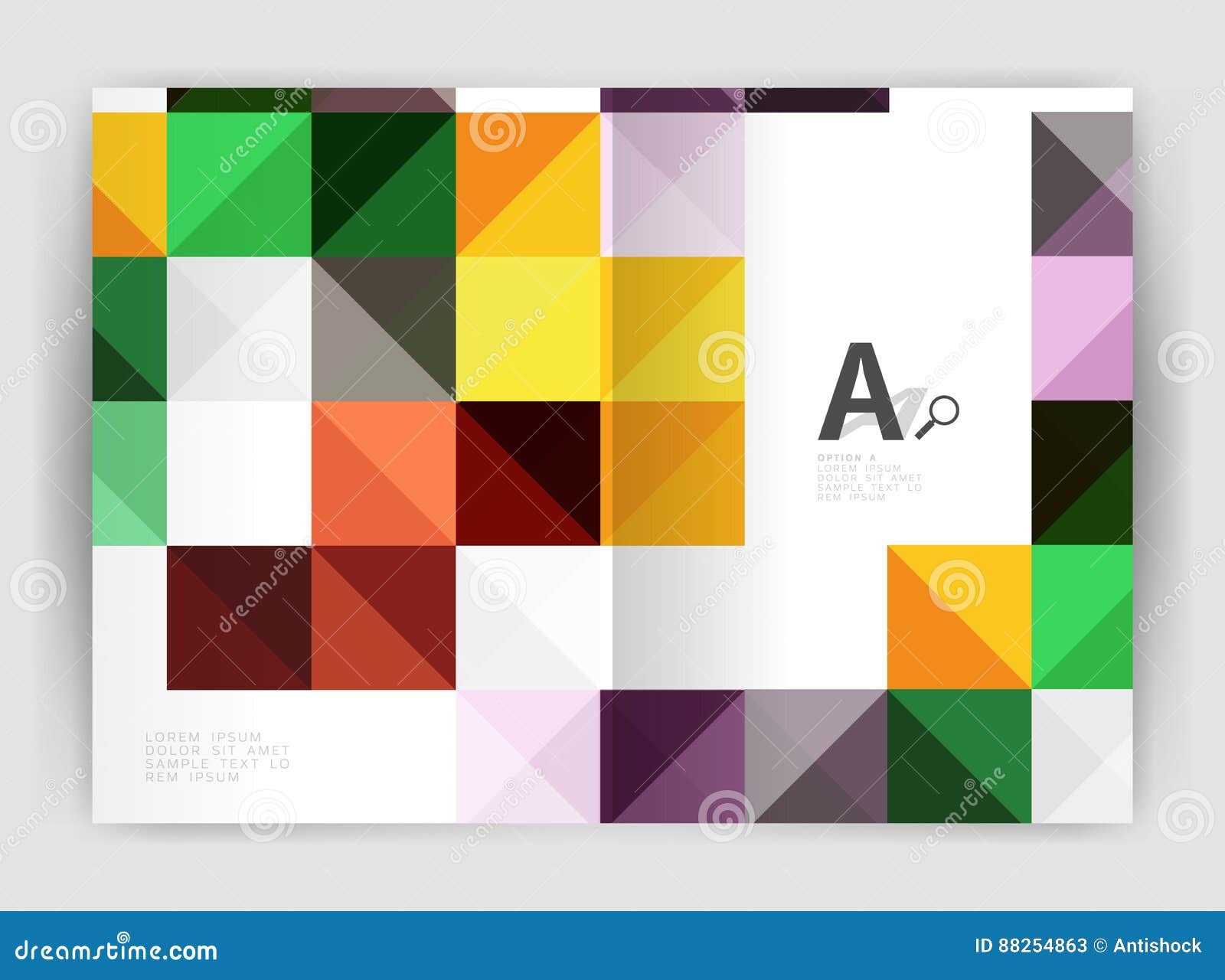 Vector Square Leaflet, Business A4 Print Template Stock Illustration ...
