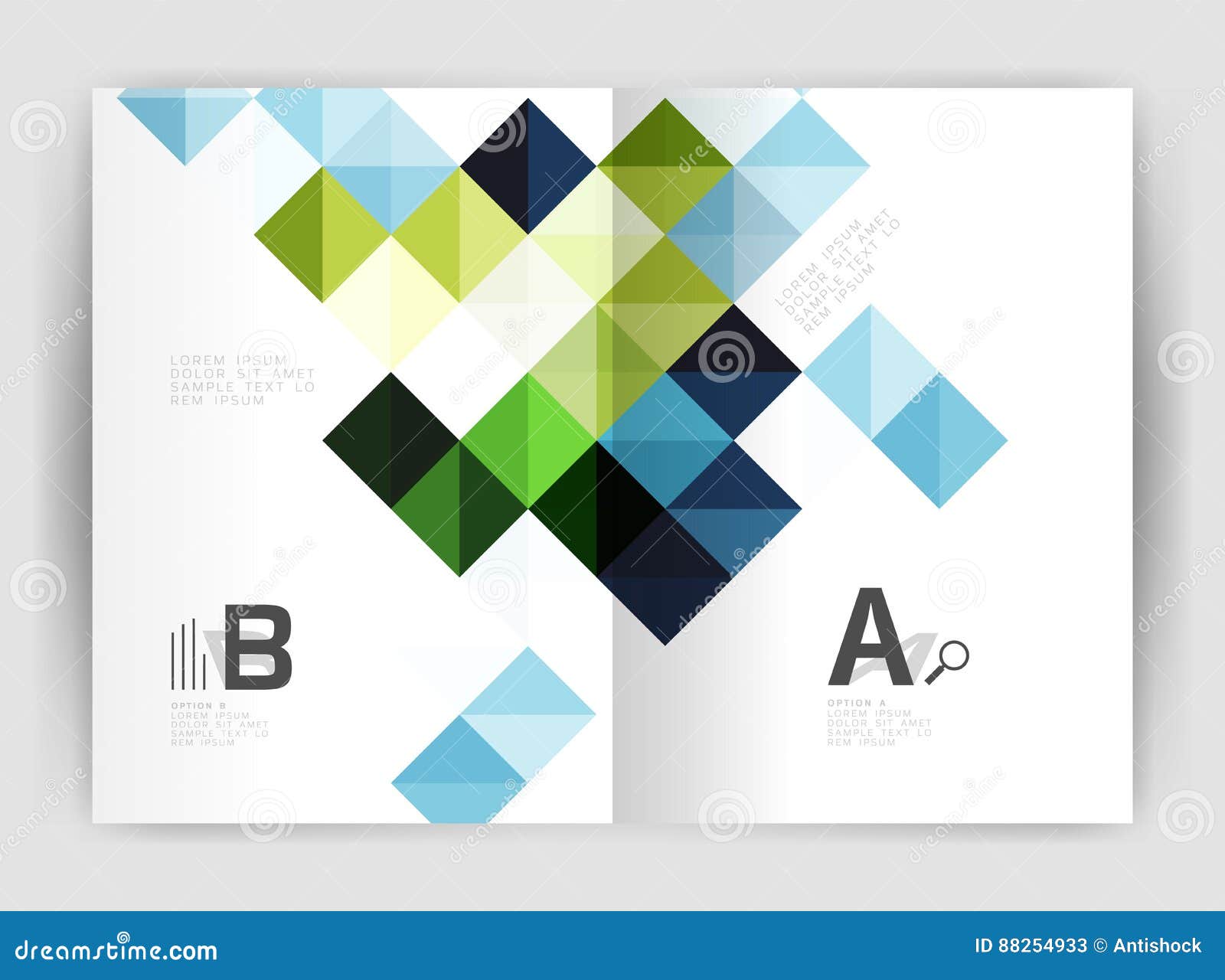 Vector Square Leaflet, Business A4 Print Template Stock Illustration ...