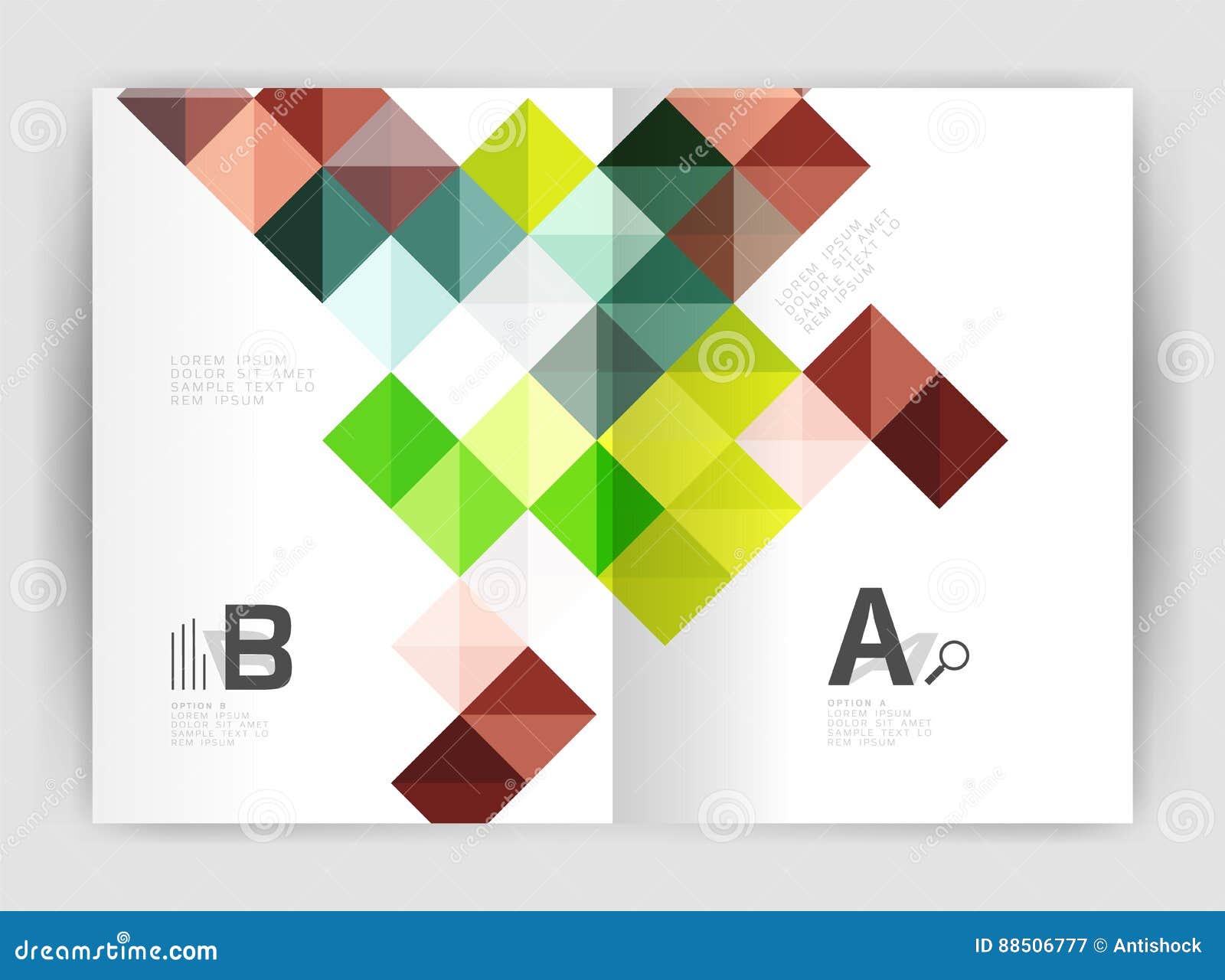 Vector Square Leaflet, Business A4 Print Template Stock Illustration ...