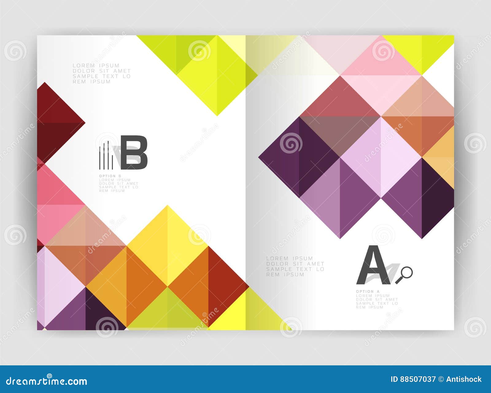 Vector Square Leaflet, Business A4 Print Template Stock Illustration ...
