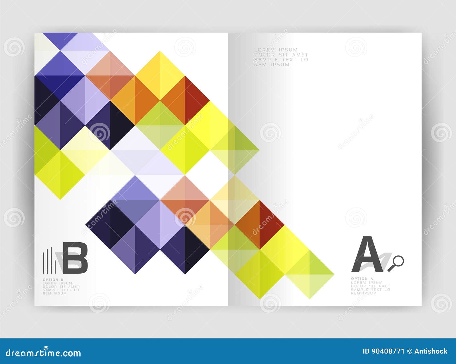 Vector Square Leaflet, Business A4 Print Template Stock Vector ...