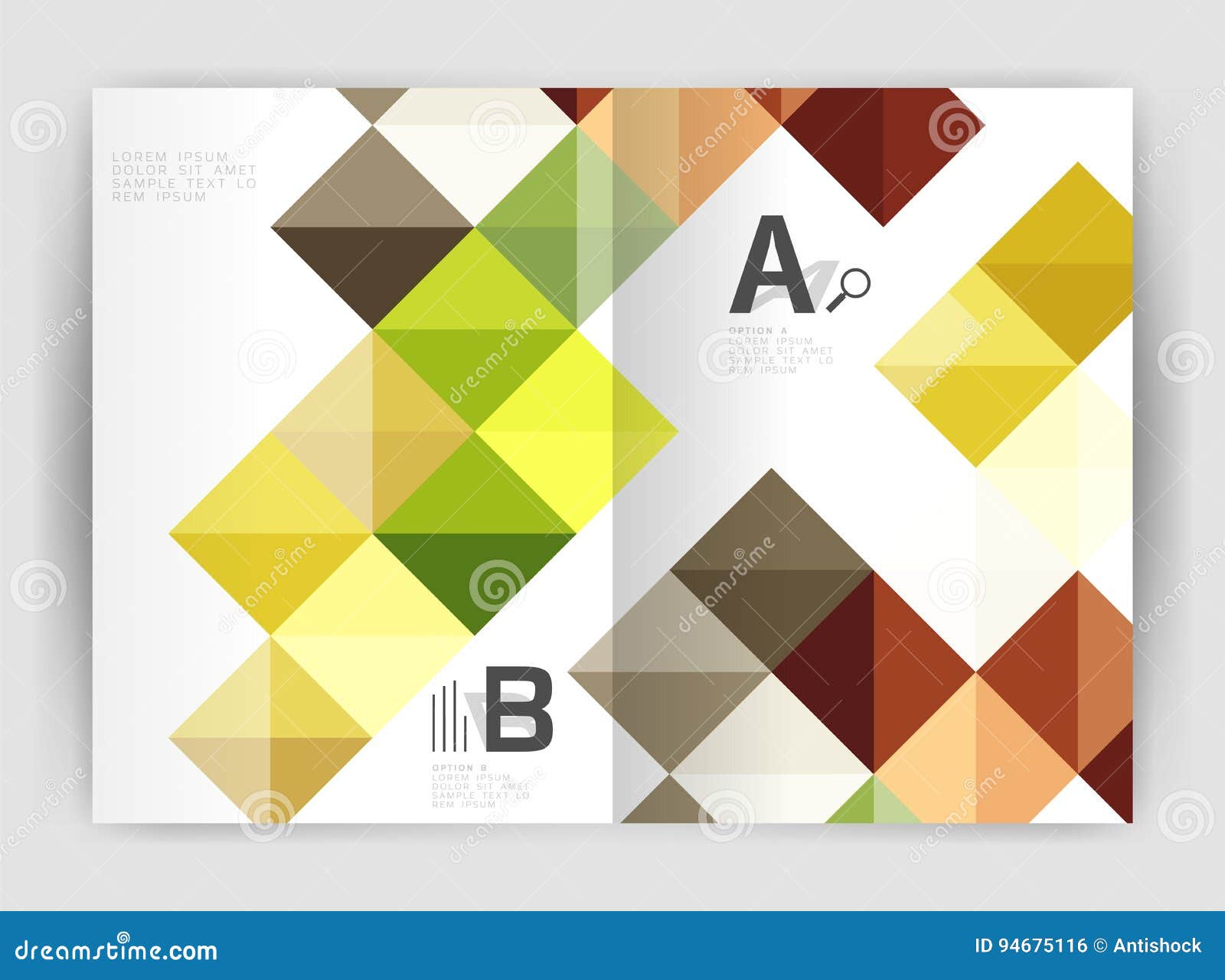 Vector Square Leaflet, Business A4 Print Template Stock Vector ...