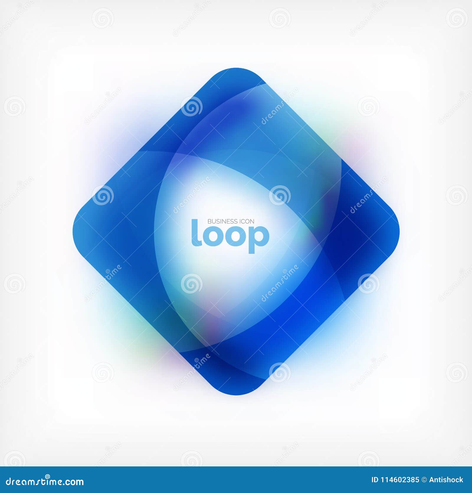 Vector Square Loop Business Symbol, Geometric Icon Created of Waves ...