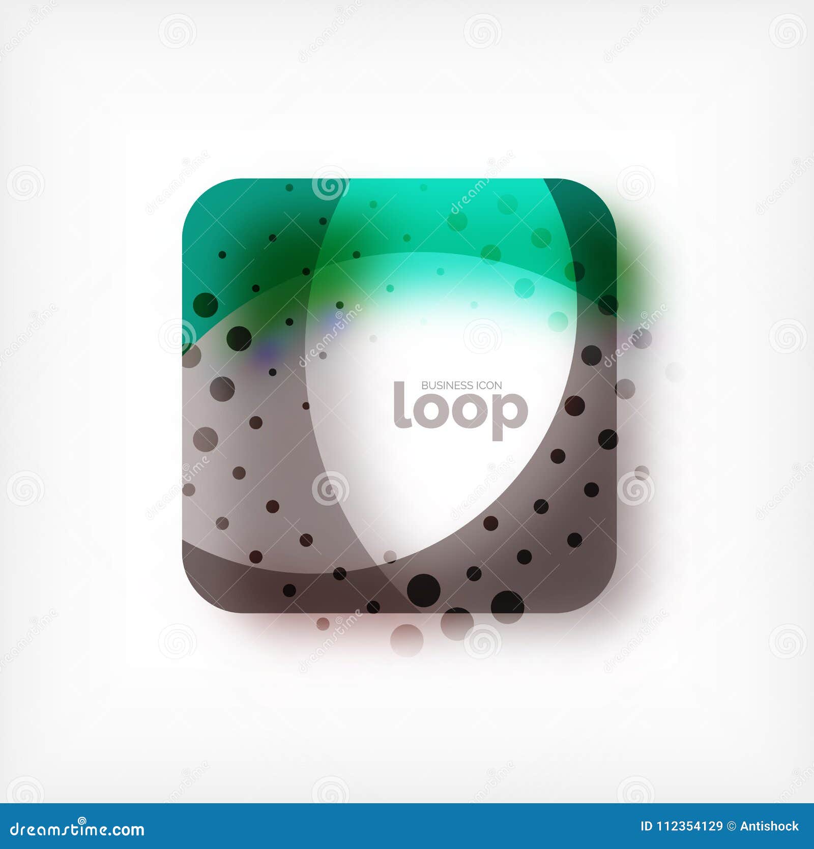 Vector Square Loop Business Symbol, Geometric Icon Created of Waves ...