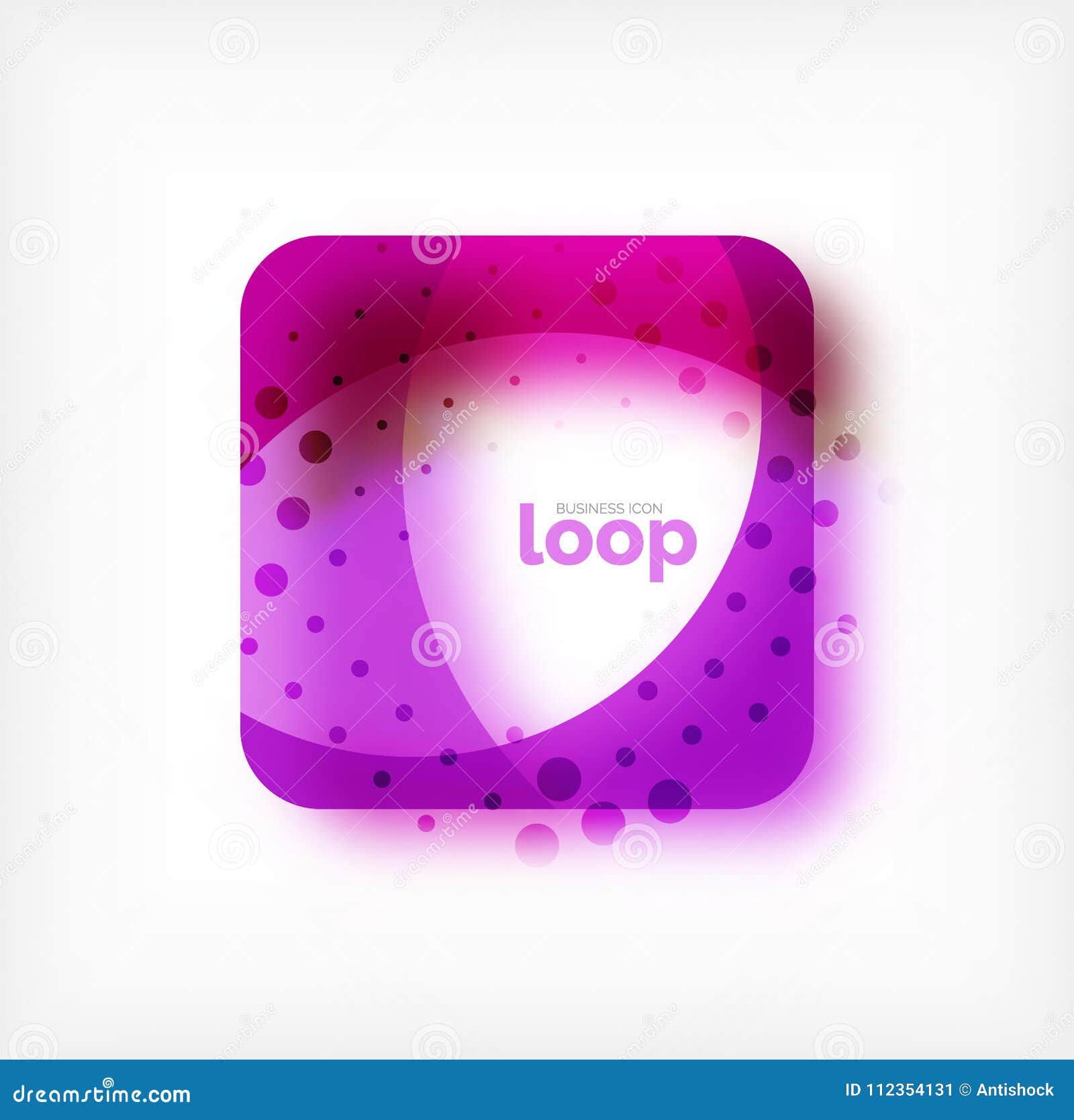 Vector Square Loop Business Symbol, Geometric Icon Created of Waves ...