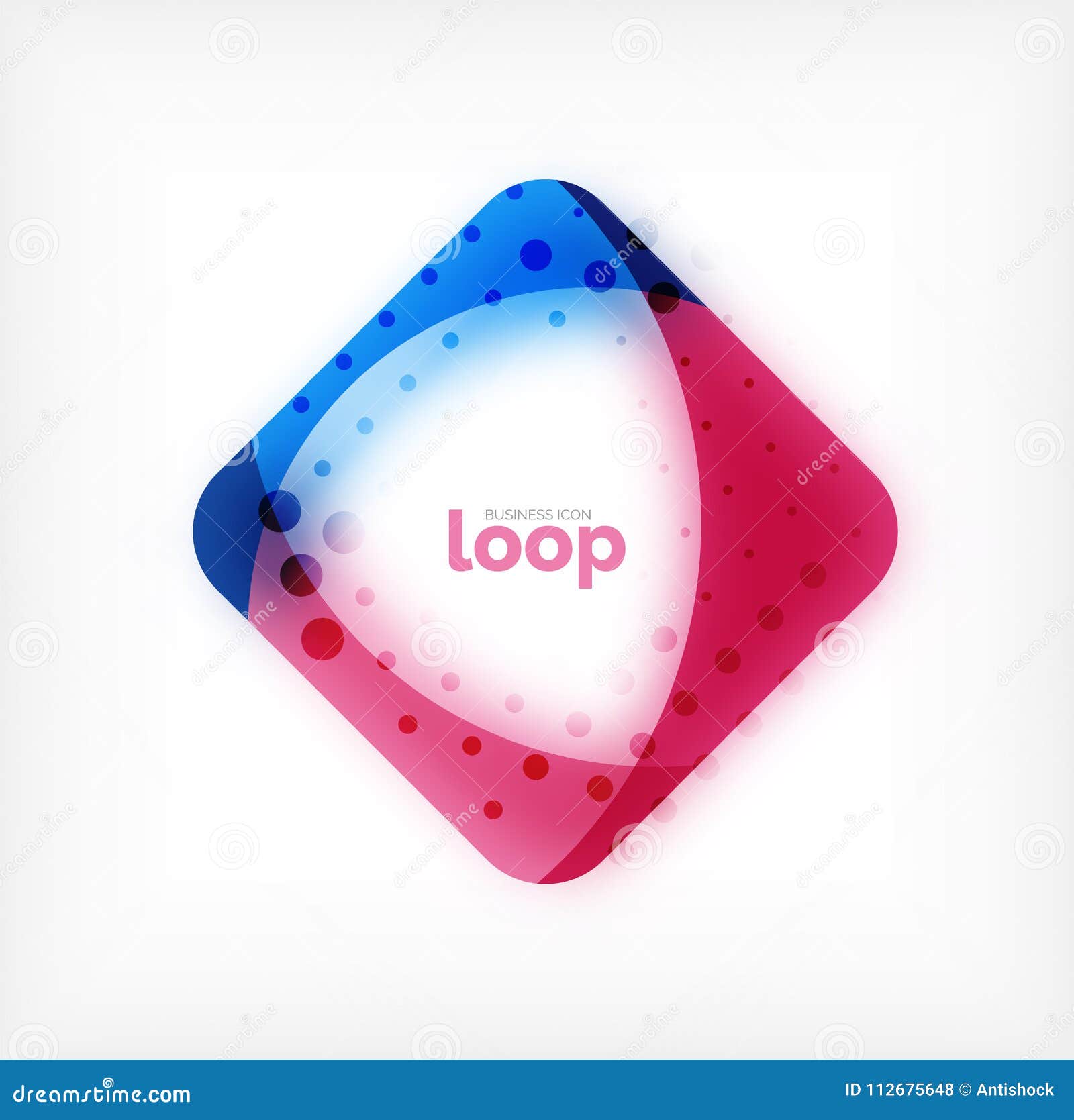 Vector Square Loop Business Symbol, Geometric Icon Created of Waves ...