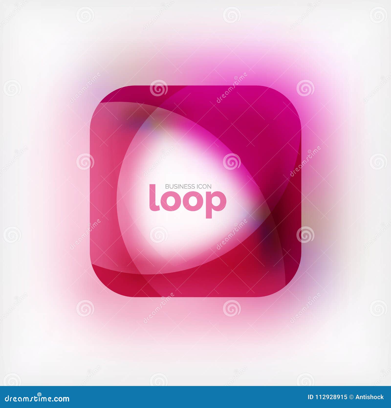 Vector Square Loop Business Symbol, Geometric Icon Created of Waves ...