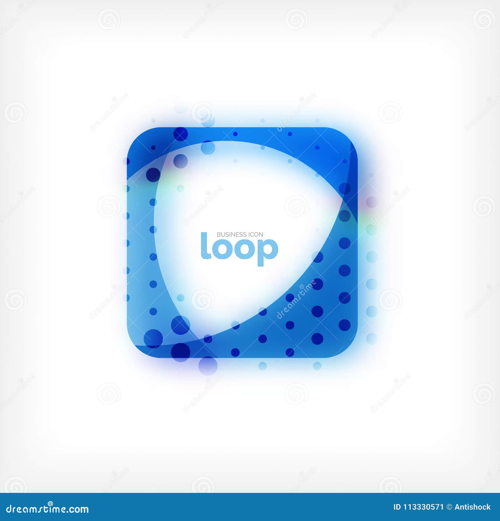 Vector Square Loop Business Symbol, Geometric Icon Created of Waves ...