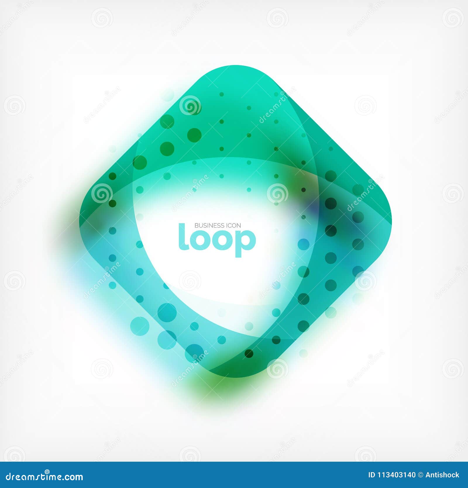 Vector Square Loop Business Symbol, Geometric Icon Created of Waves ...