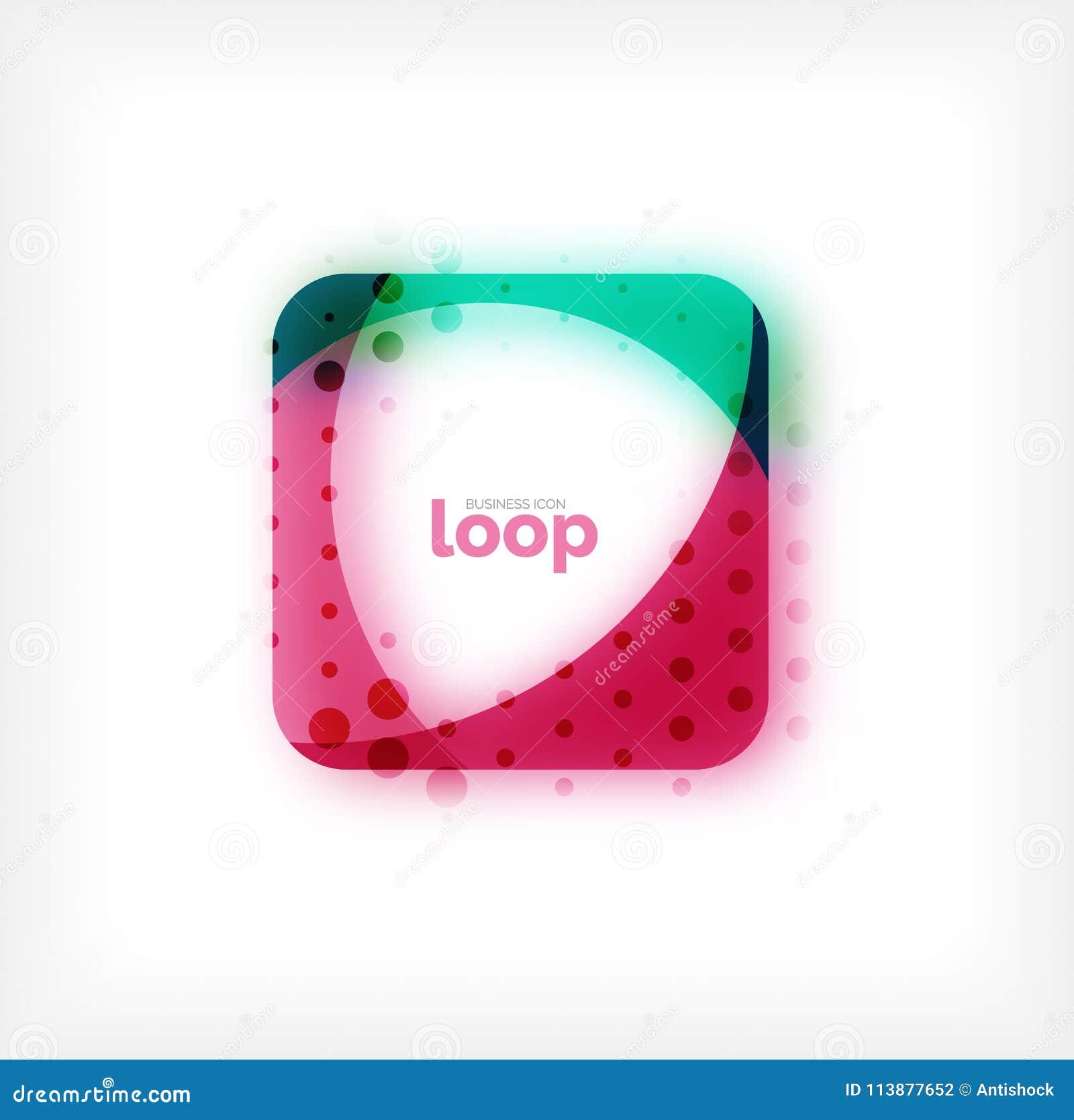 Vector Square Loop Business Symbol, Geometric Icon Created of Waves ...
