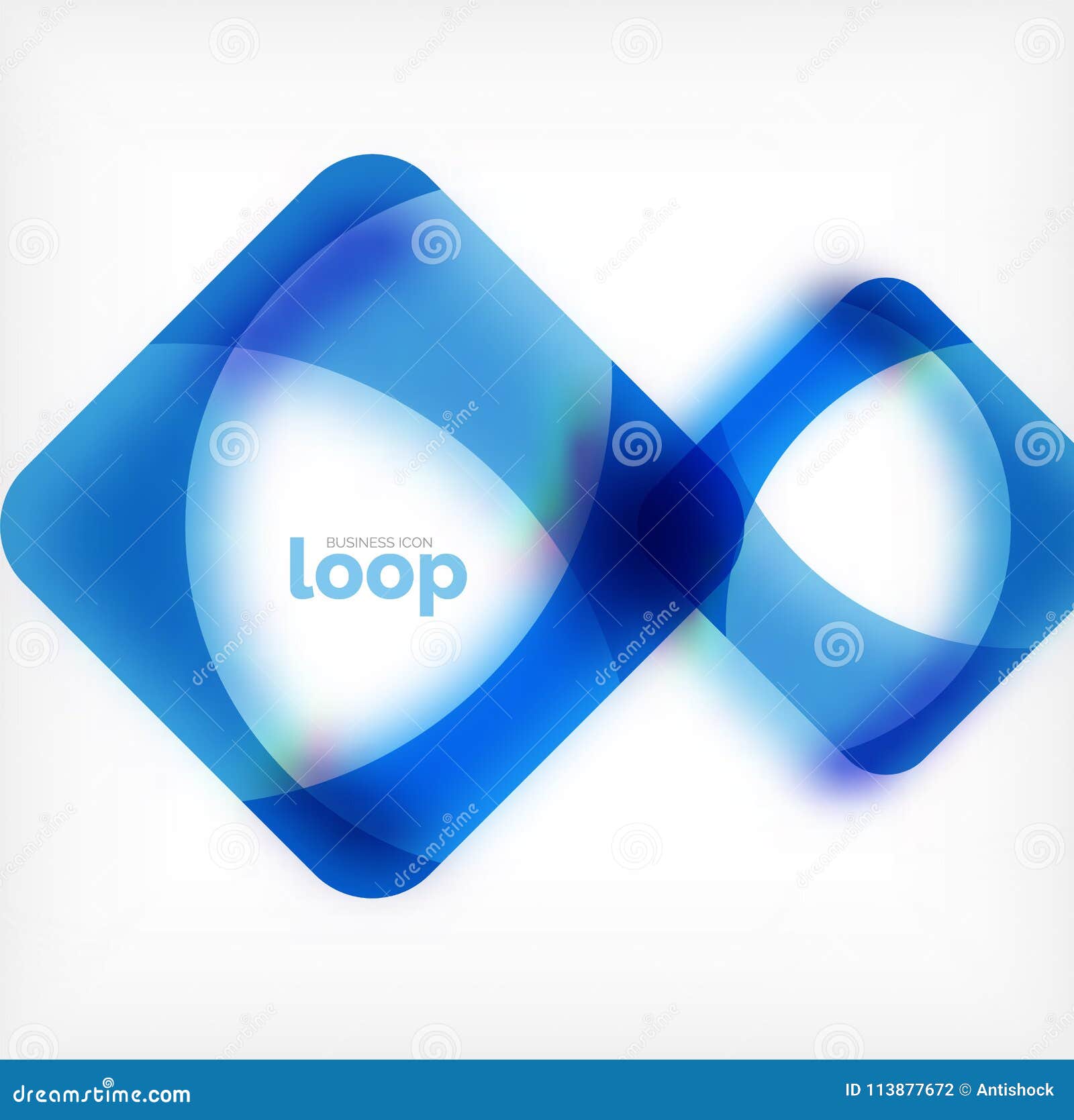Vector Square Loop Business Symbol, Geometric Icon Created of Waves ...