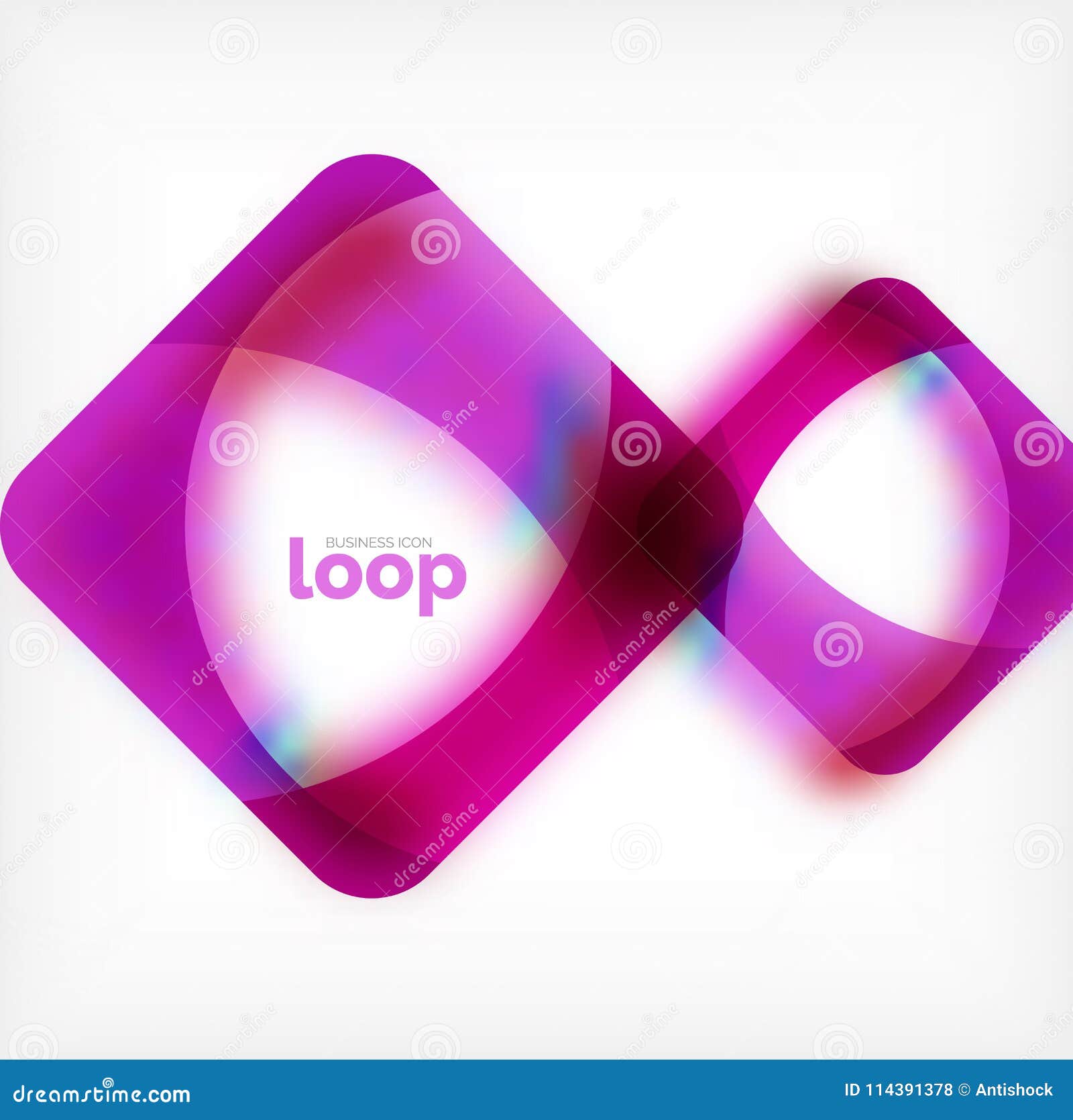 Vector Square Loop Business Symbol, Geometric Icon Created of Waves ...