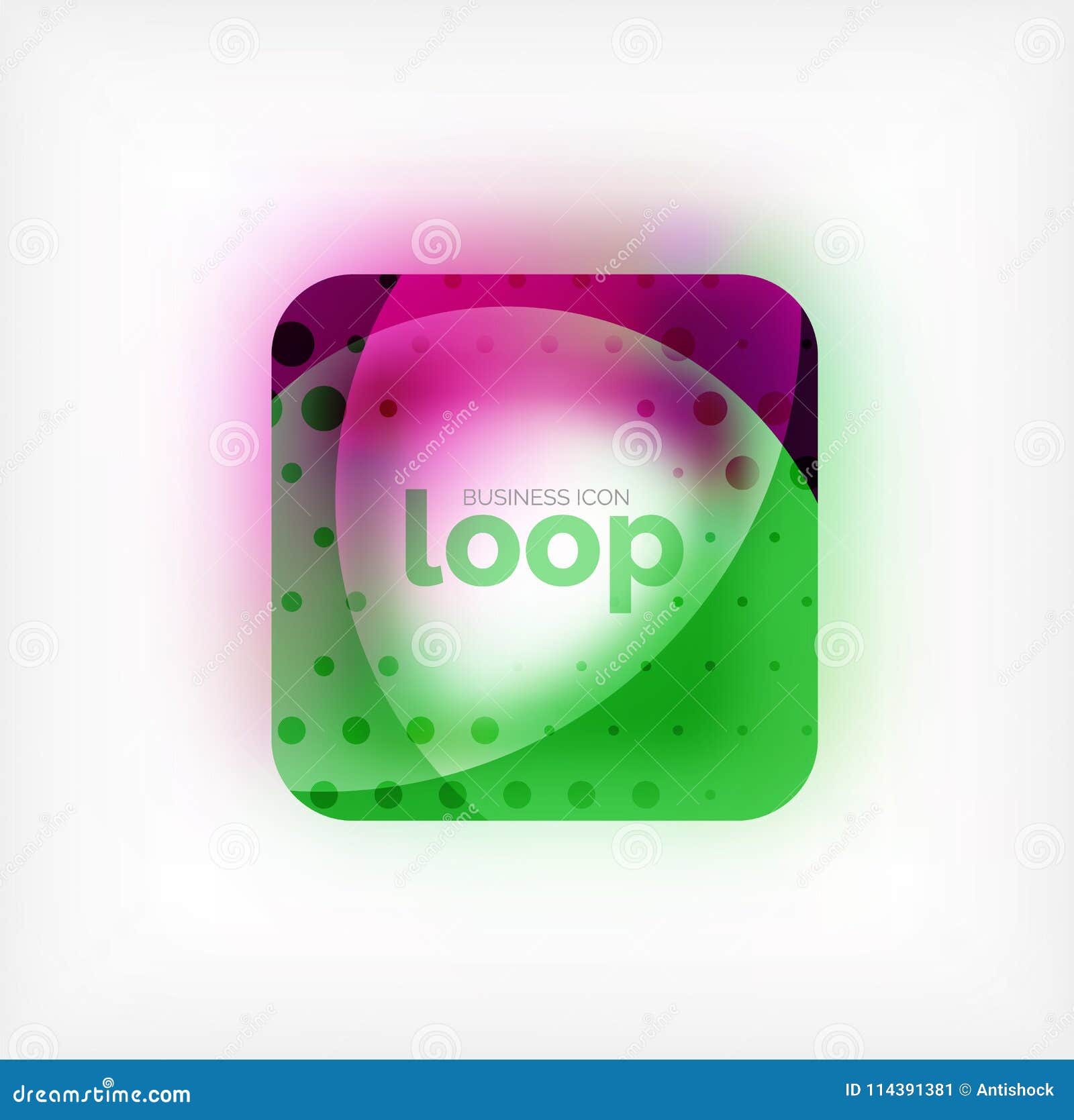 Vector Square Loop Business Symbol, Geometric Icon Created of Waves ...