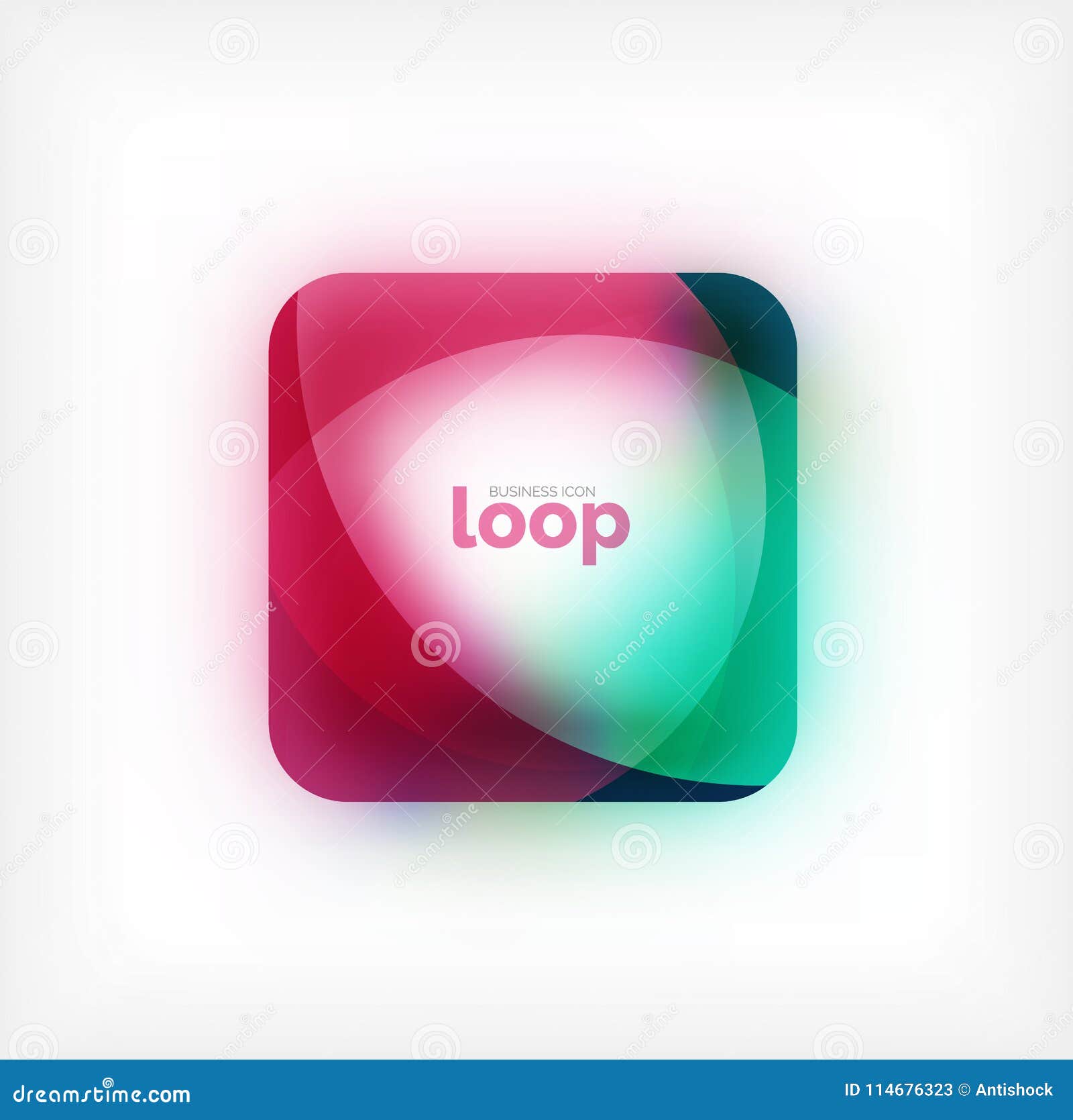 Vector Square Loop Business Symbol, Geometric Icon Created of Waves ...