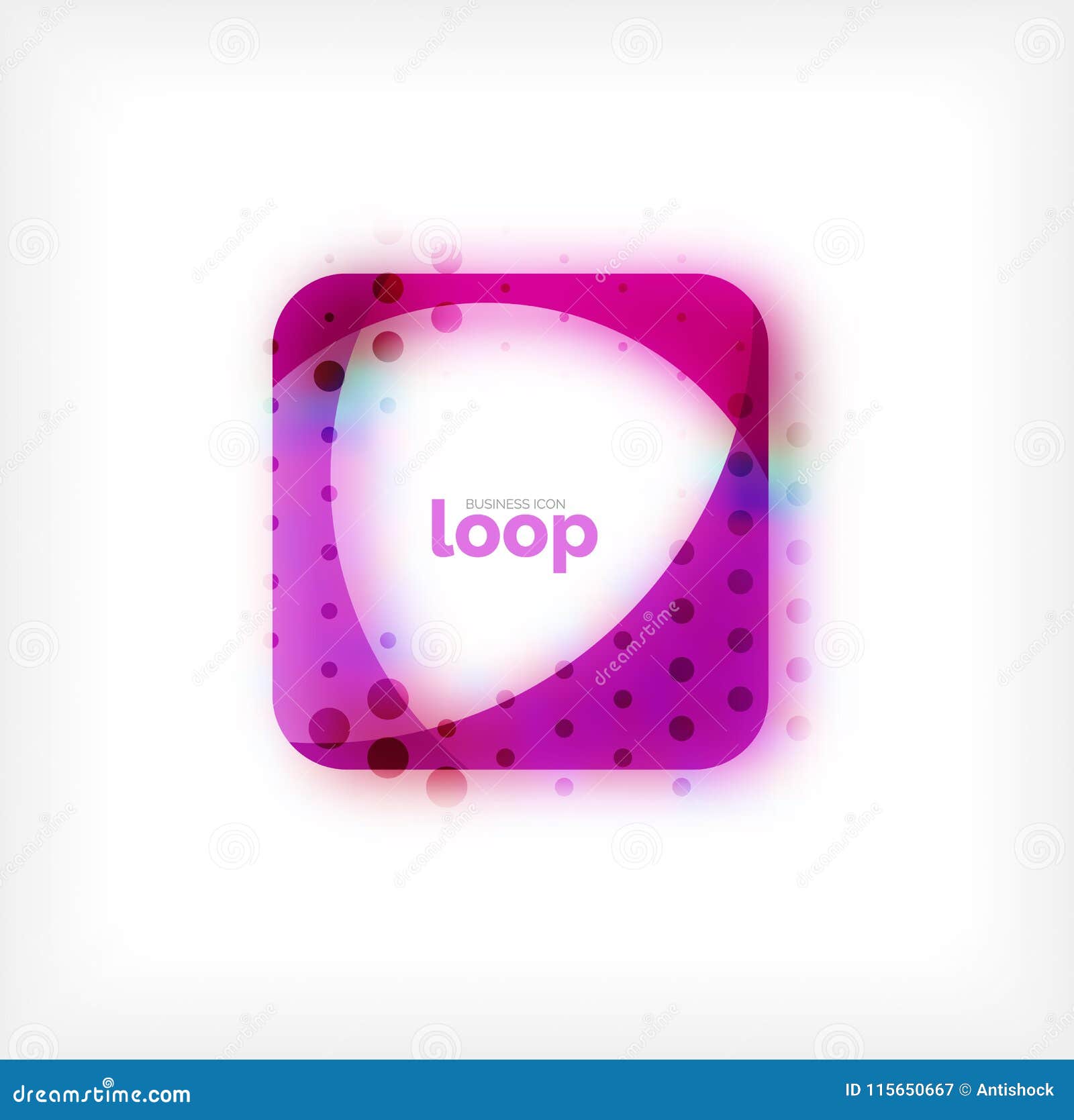 Vector Square Loop Business Symbol, Geometric Icon Created of Waves ...