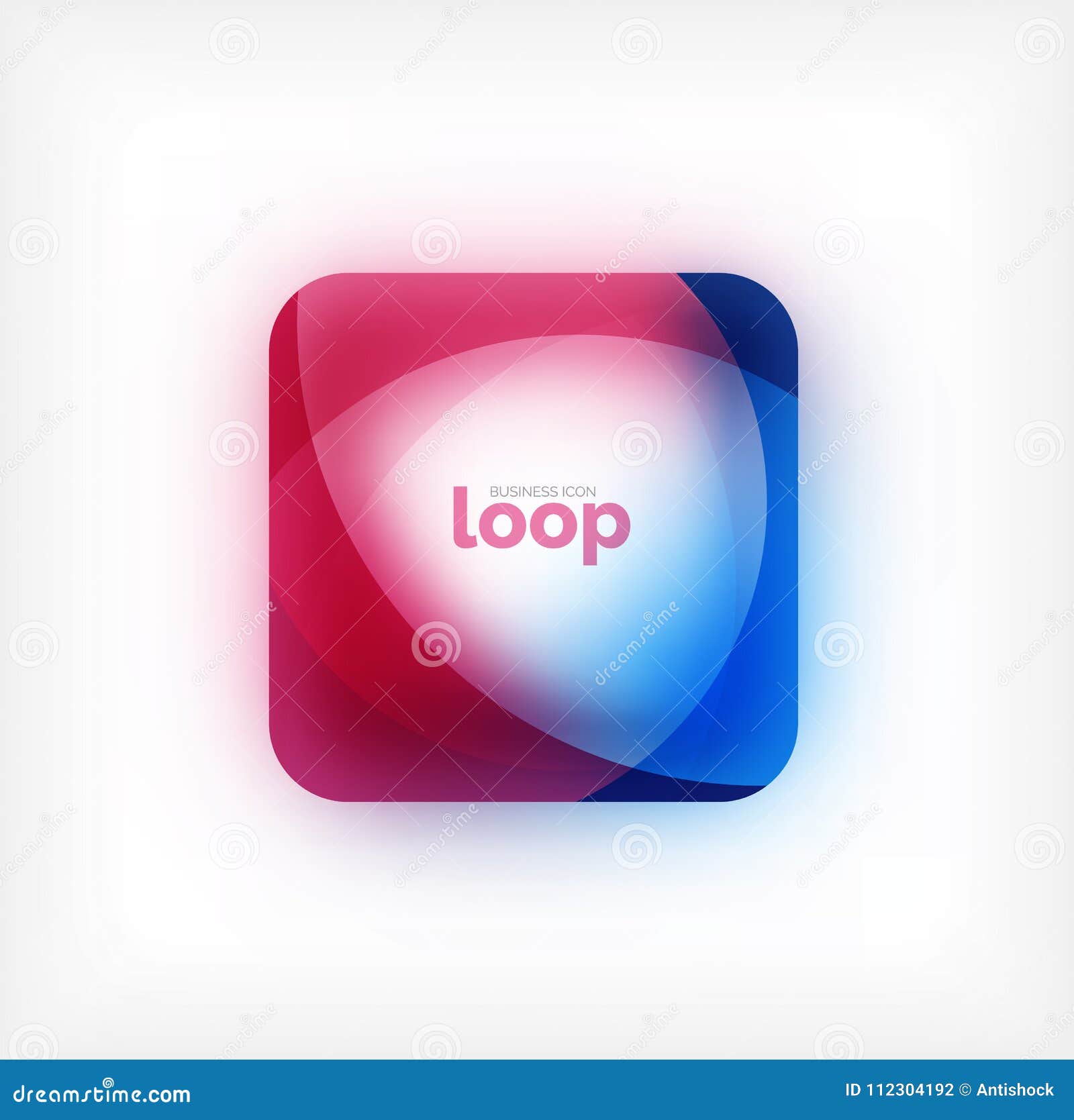 Vector Square Loop Business Symbol, Geometric Icon Created of Waves ...