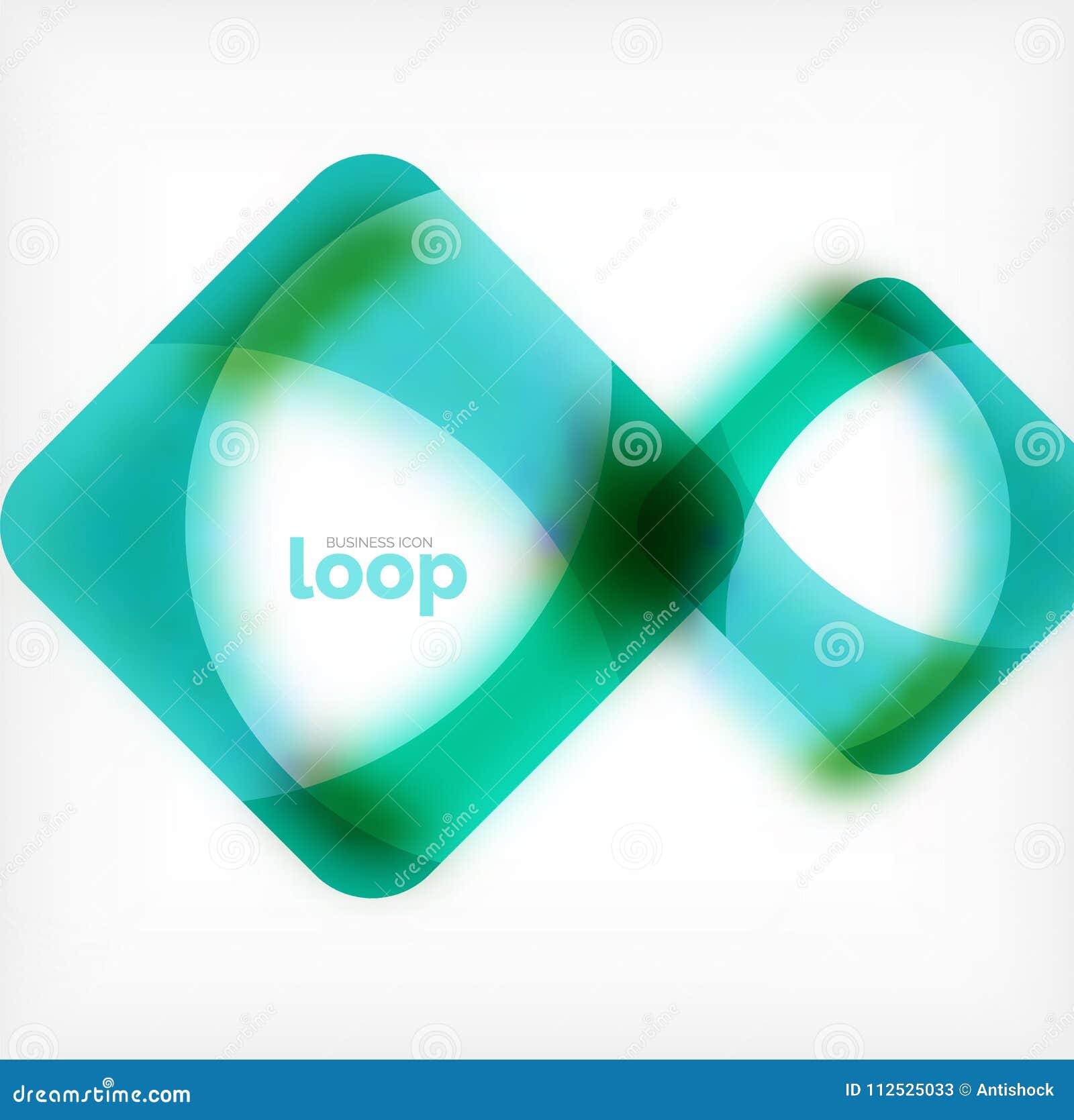 Vector Square Loop Business Symbol, Geometric Icon Created of Waves ...