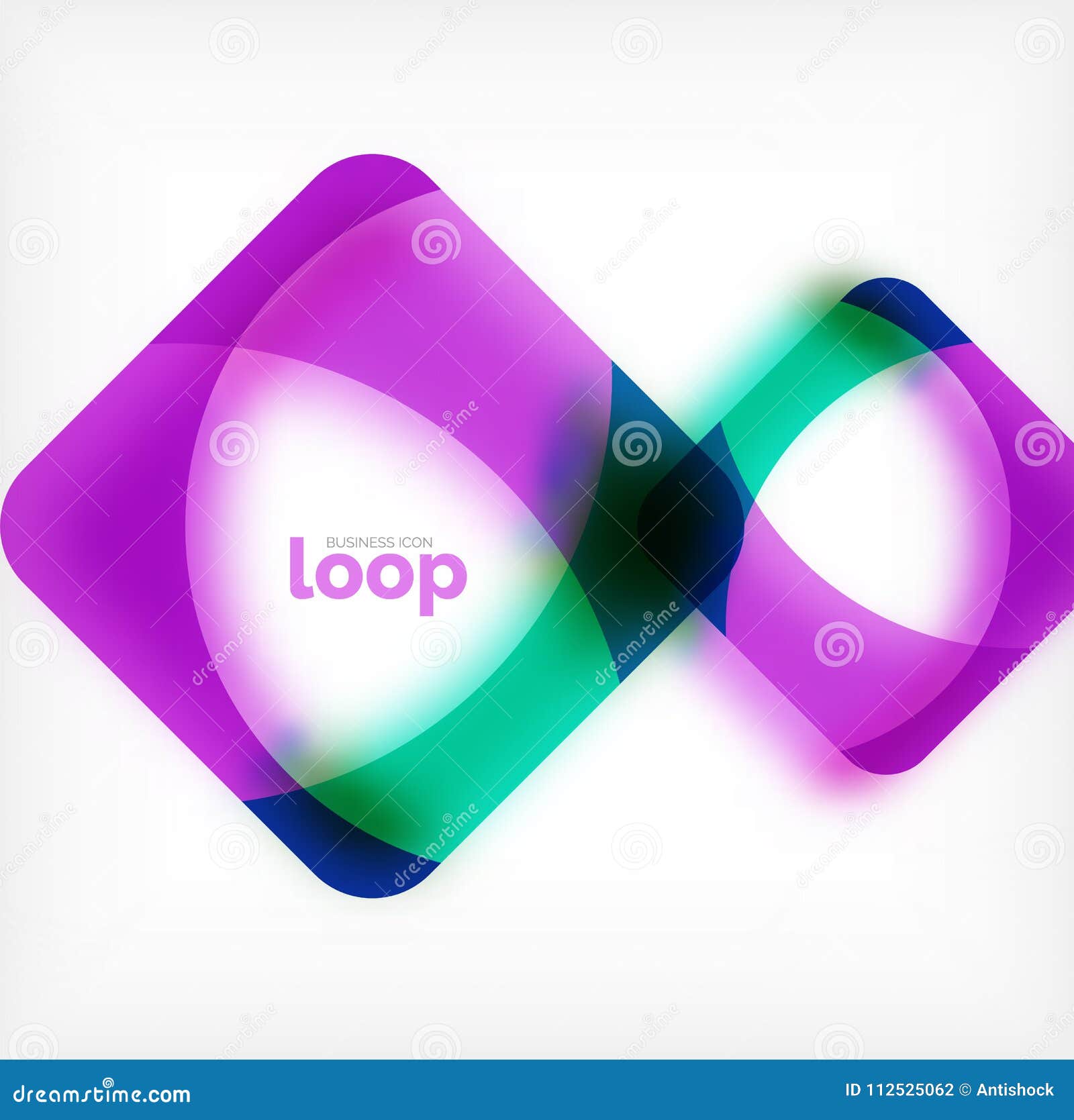 Vector Square Loop Business Symbol, Geometric Icon Created of Waves ...