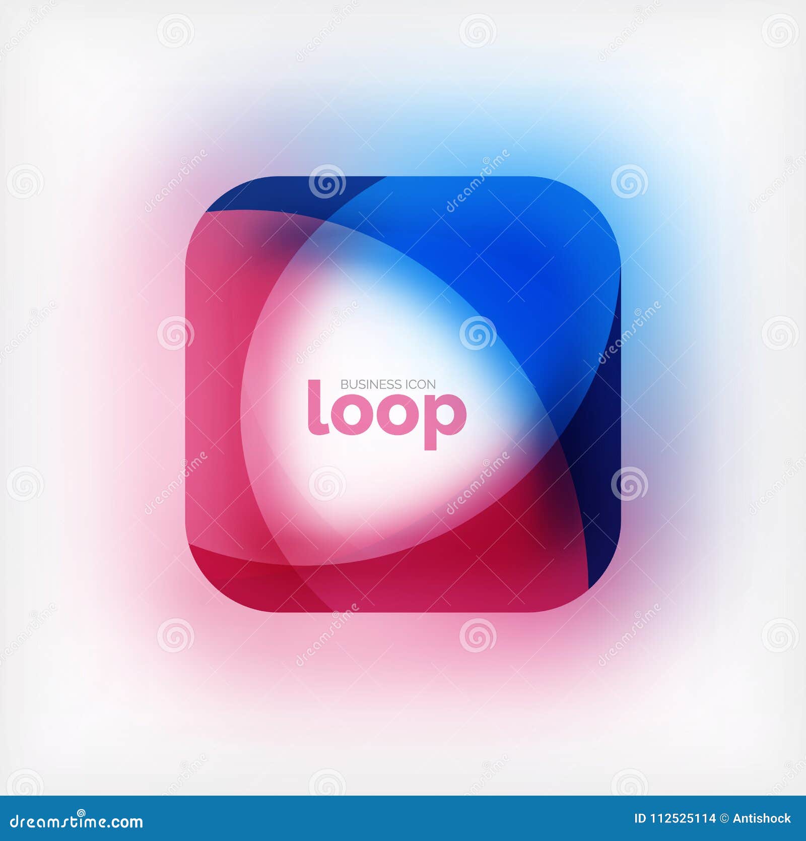 Vector Square Loop Business Symbol, Geometric Icon Created of Waves ...