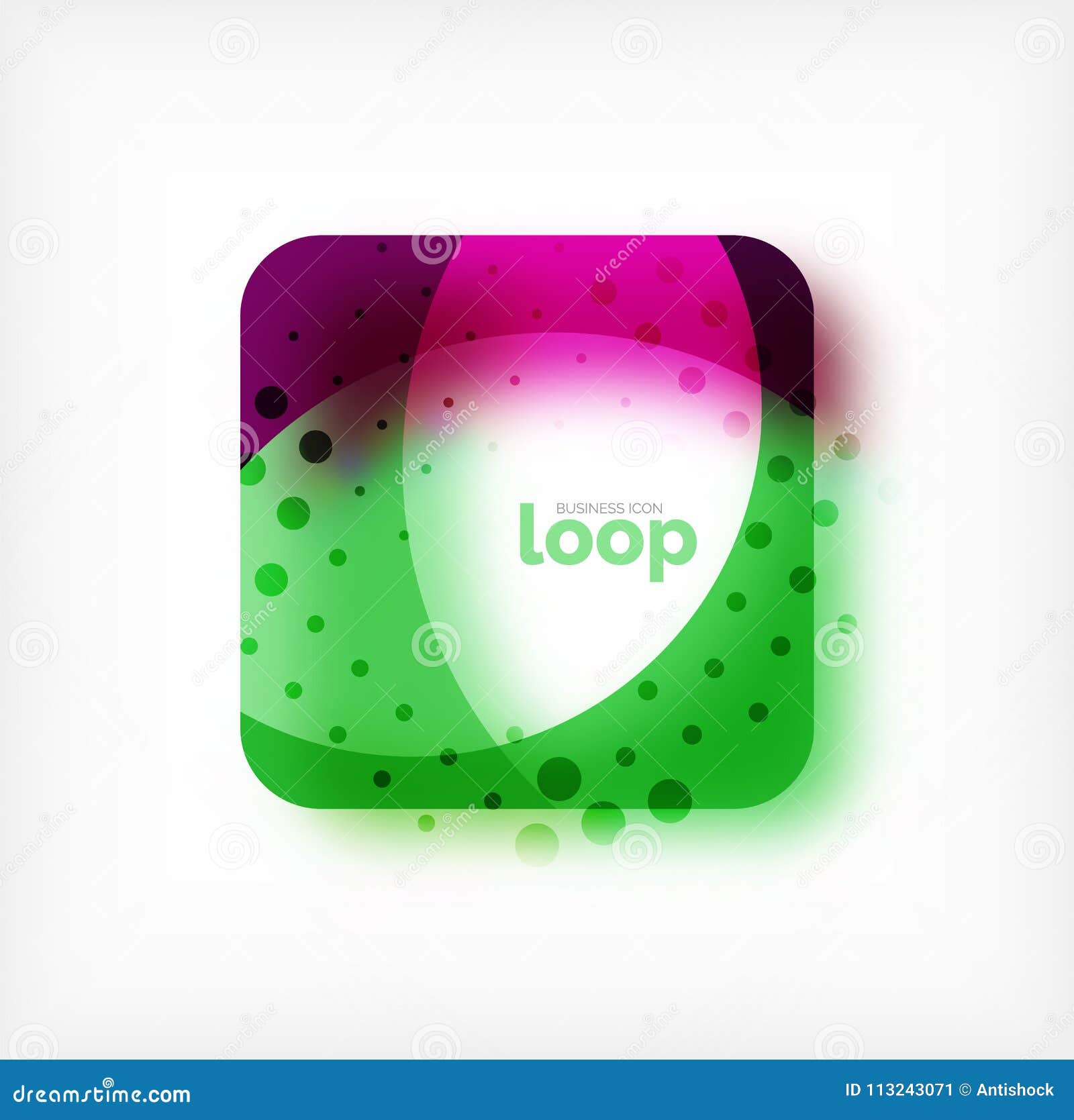 Vector Square Loop Business Symbol, Geometric Icon Created of Waves ...