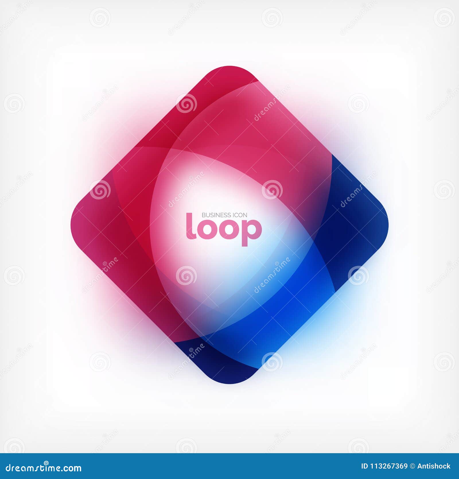 Vector Square Loop Business Symbol, Geometric Icon Created of Waves ...