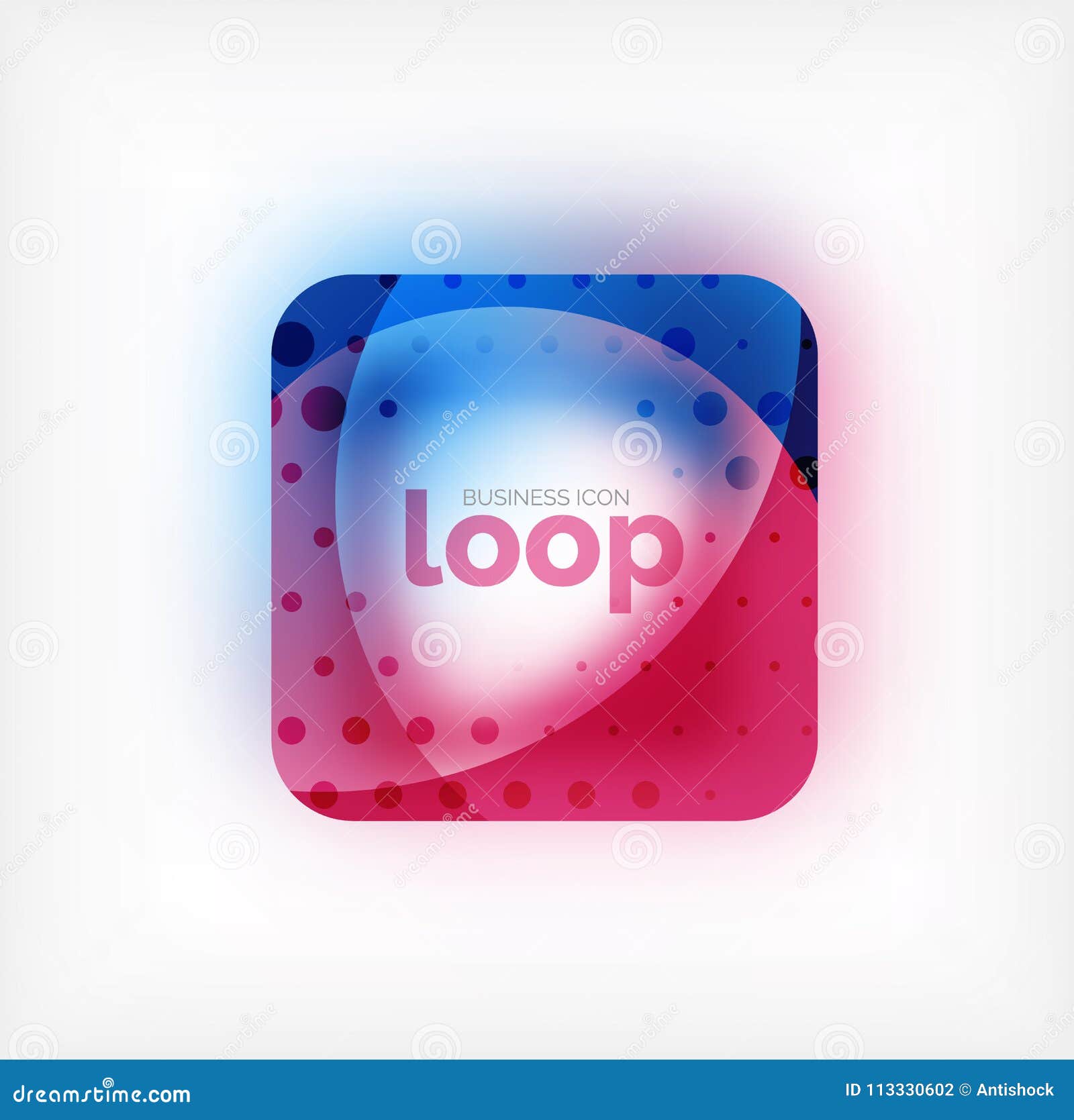 Vector Square Loop Business Symbol, Geometric Icon Created of Waves ...