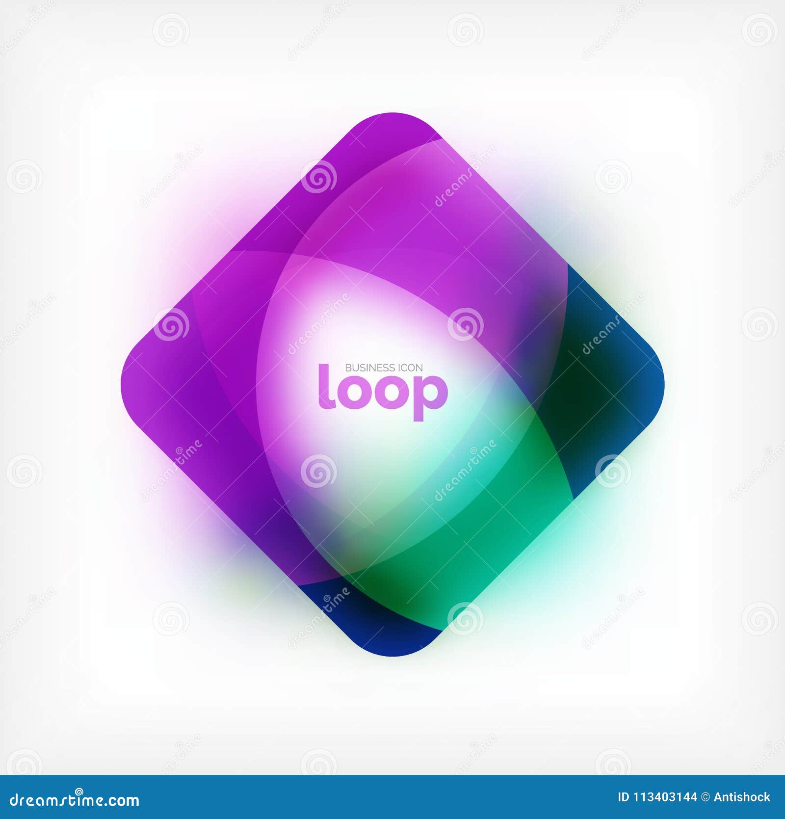 Vector Square Loop Business Symbol, Geometric Icon Created of Waves ...