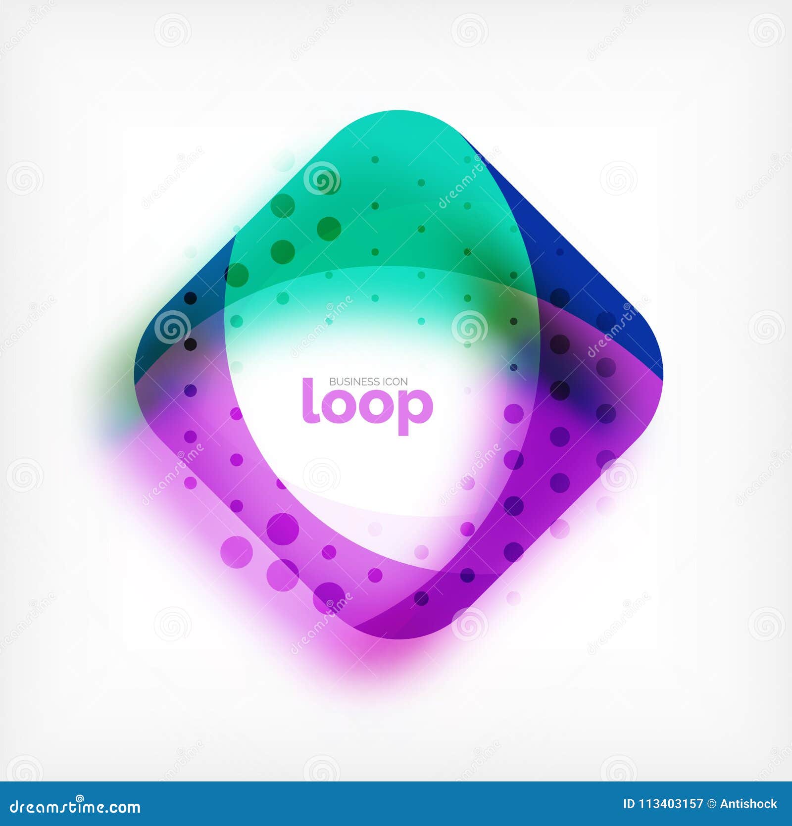 Vector Square Loop Business Symbol, Geometric Icon Created of Waves ...