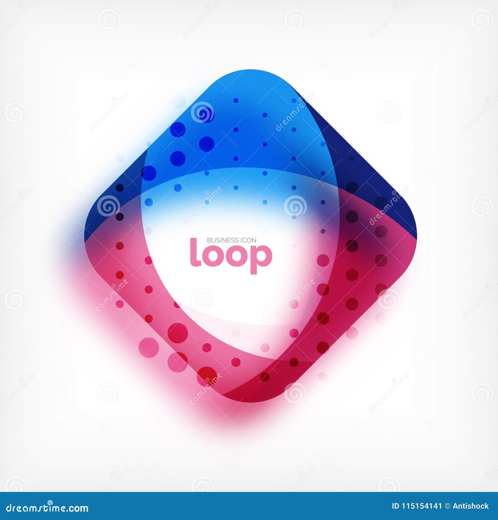 Vector Square Loop Business Symbol, Geometric Icon Created of Waves ...