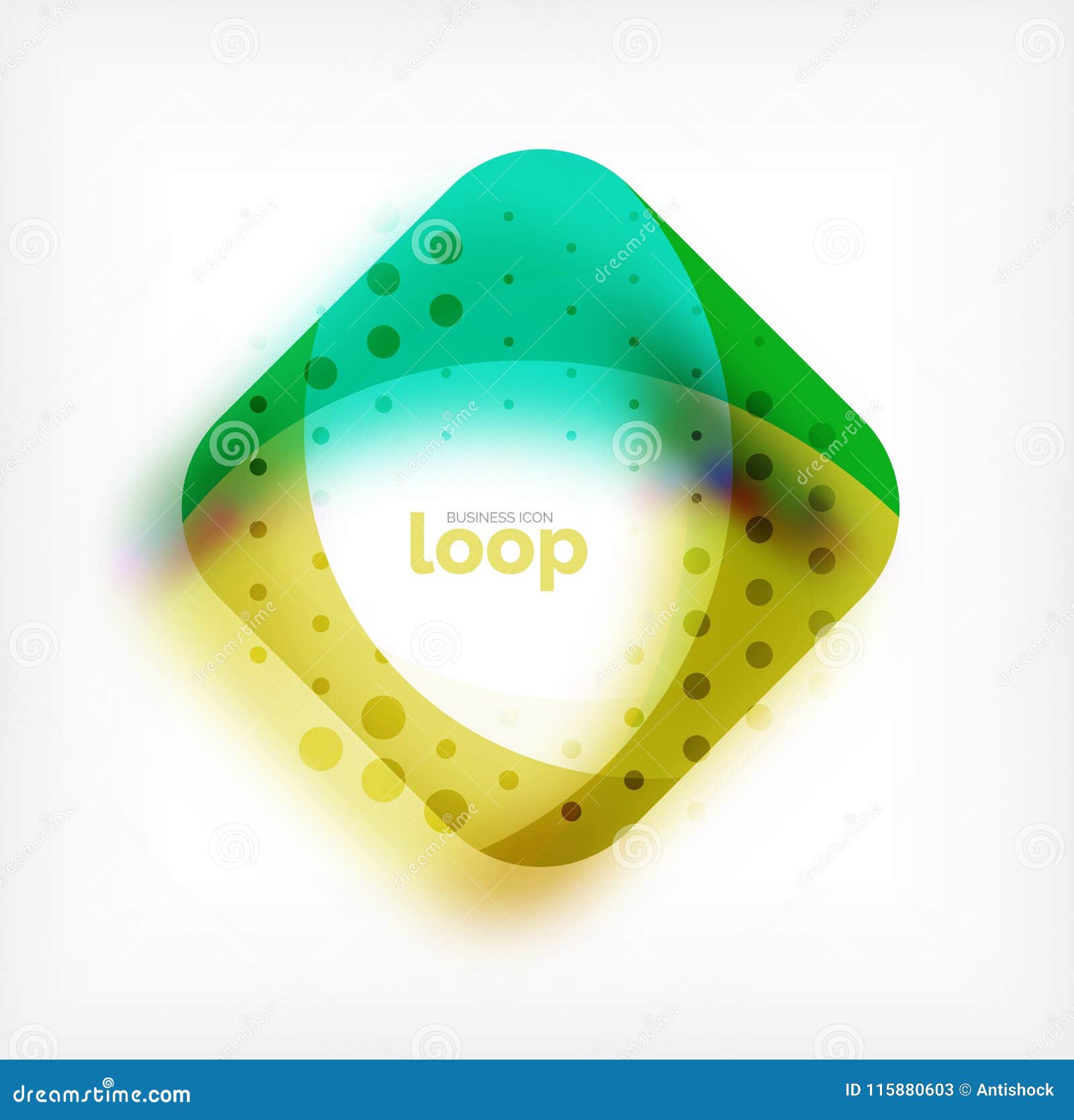 Vector Square Loop Business Symbol, Geometric Icon Created of Waves ...