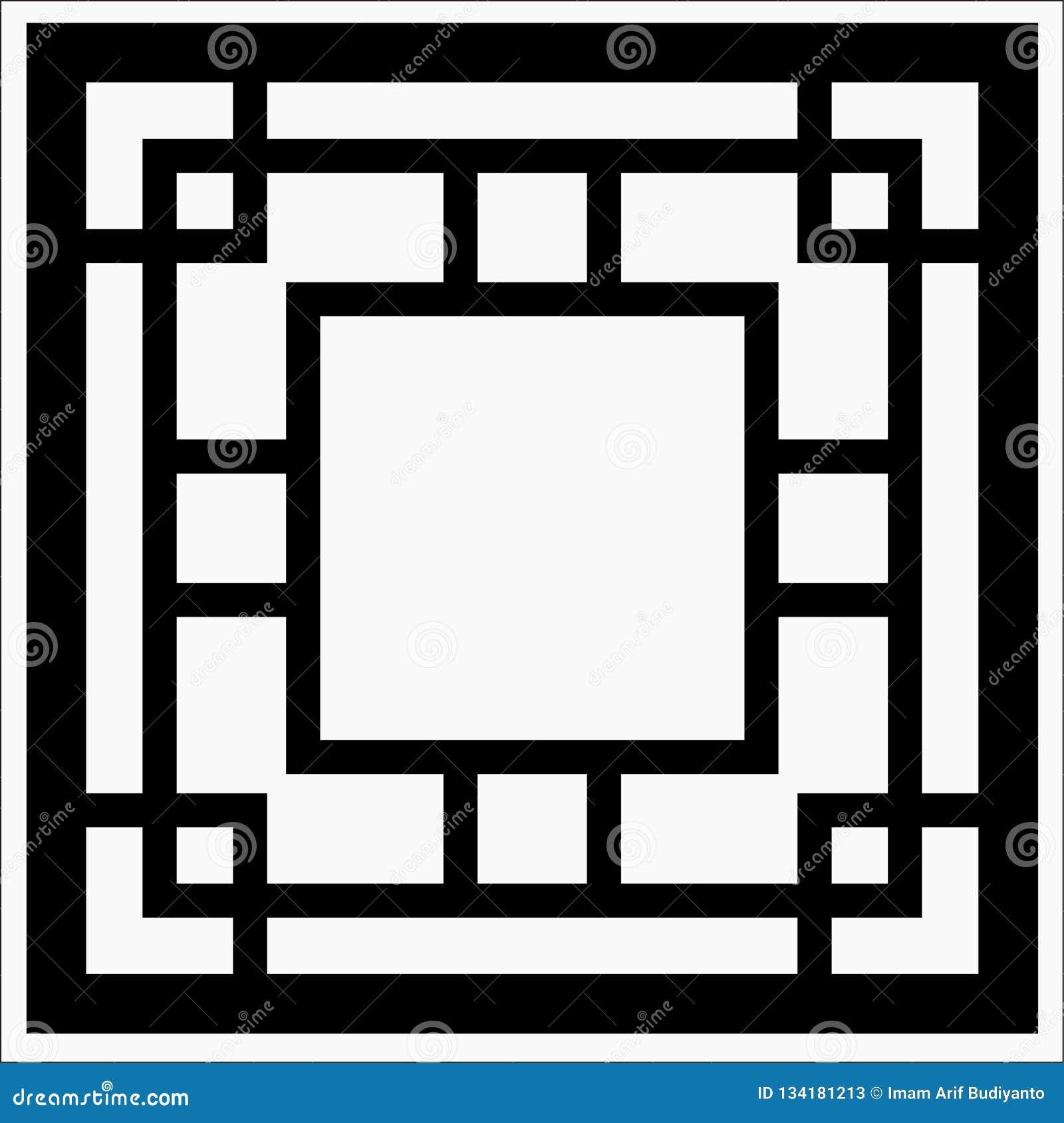 Vector square ornament stock vector. Illustration of frames - 134181213