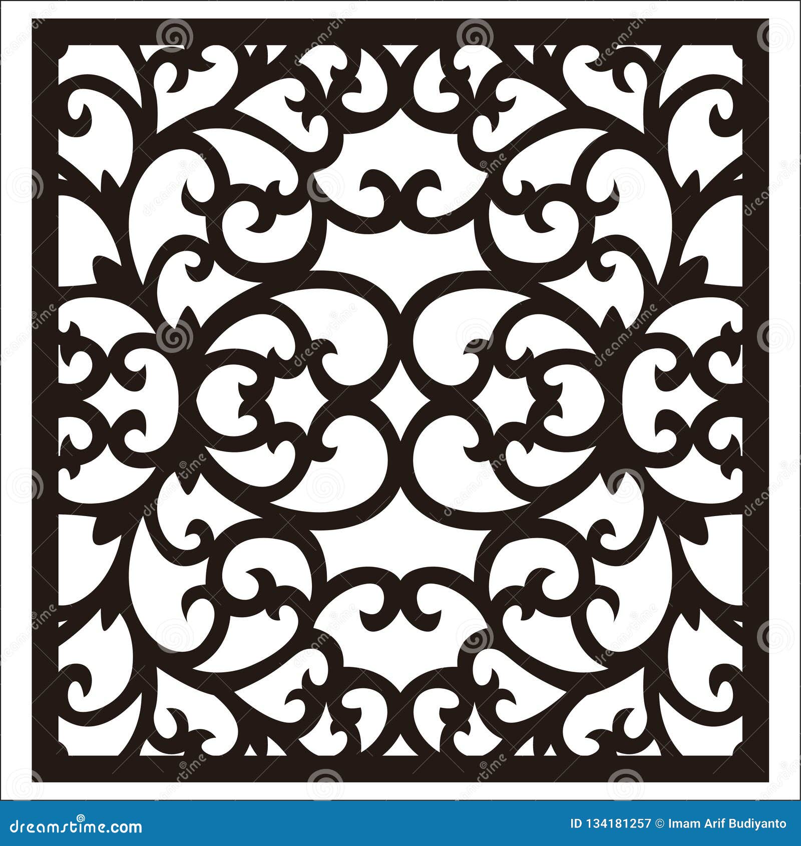 Vector square ornament stock vector. Illustration of ceramic - 134181257