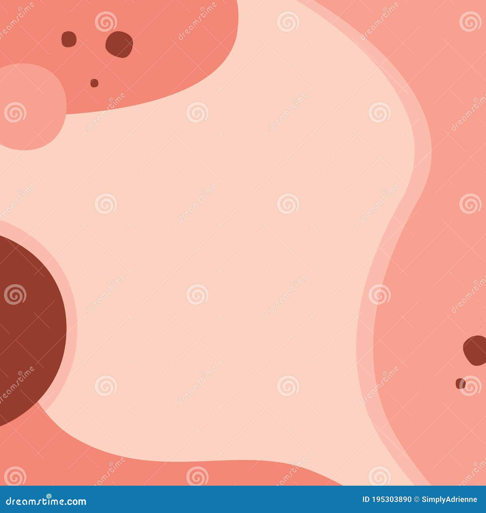 Vector of Square Pink or Peach Background with Abstract Shapes and Copy ...