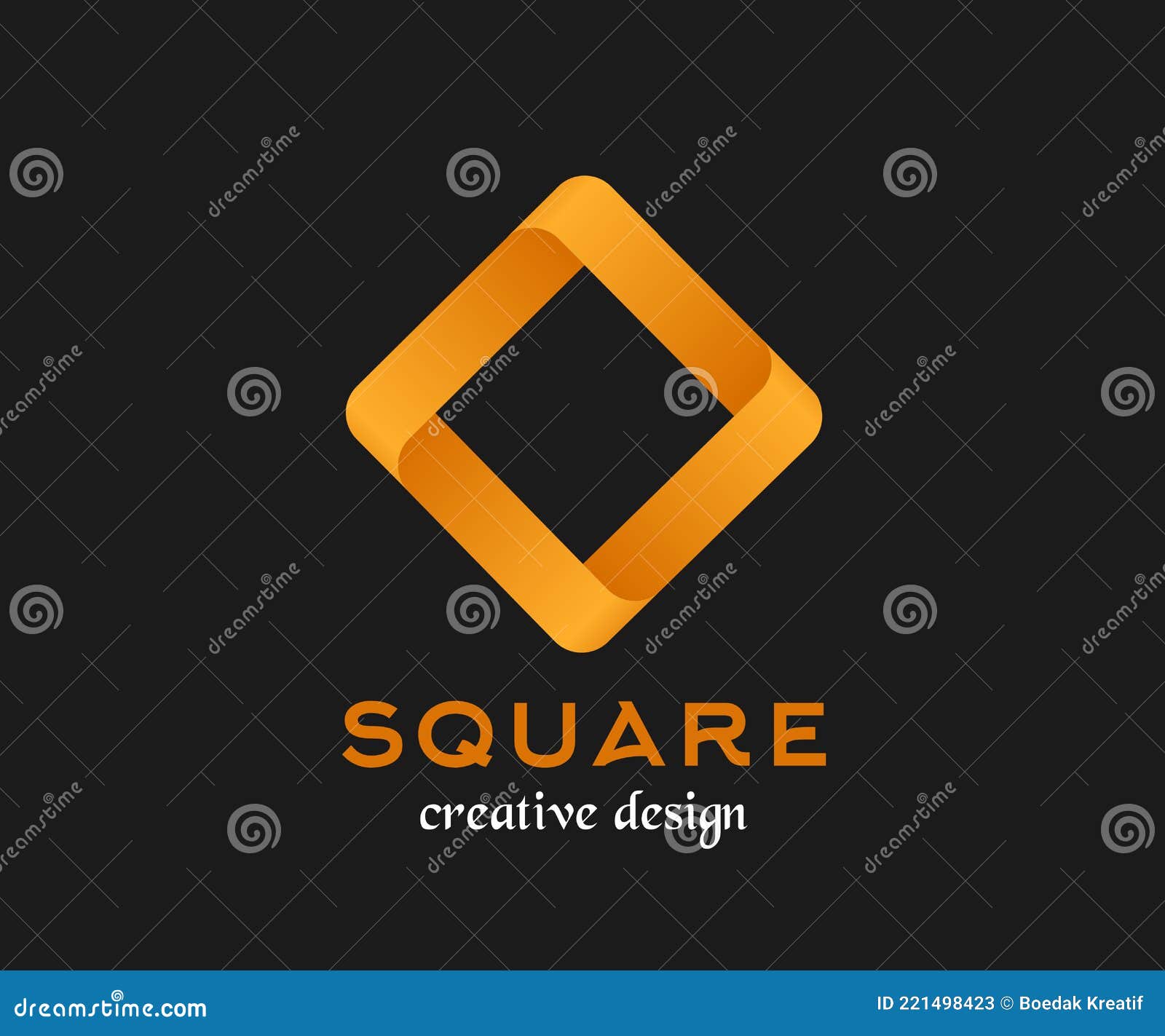 Vector Square Polygon Shape, Modern Design with Twisted Illusion and ...