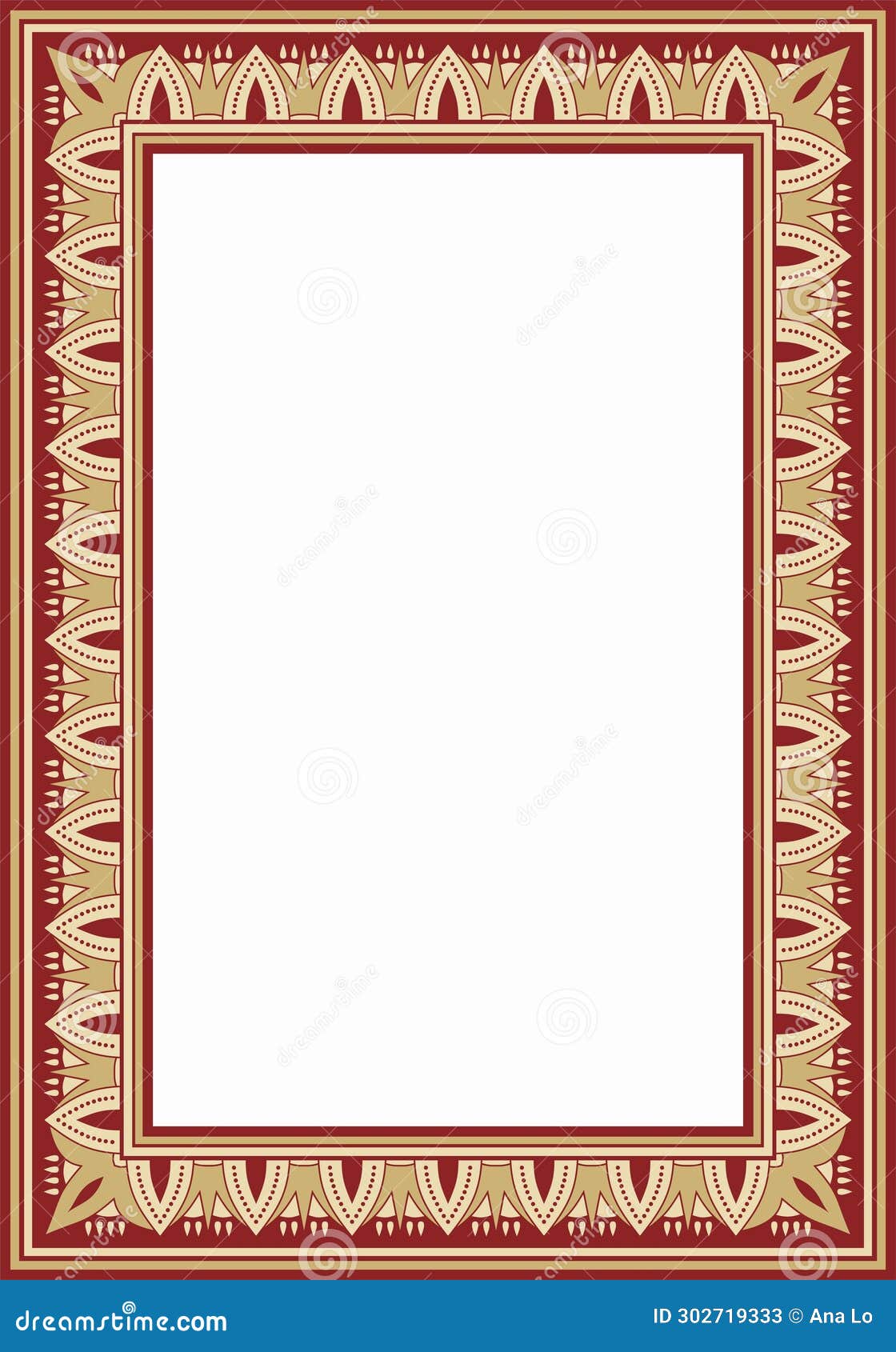Vector Square Red with Gold Egyptian Ornament. Stock Vector ...