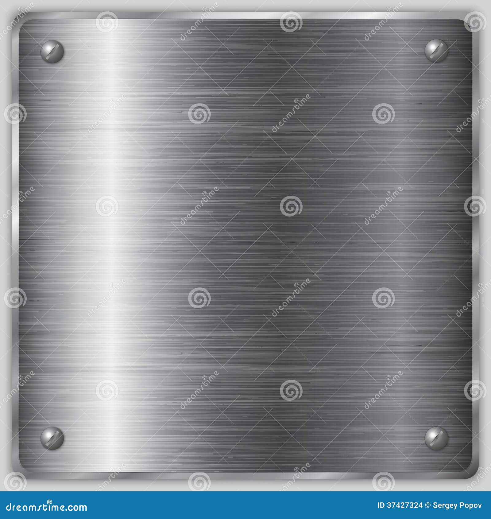 Vector Square Steel Plate with Screws Stock Vector - Illustration of ...