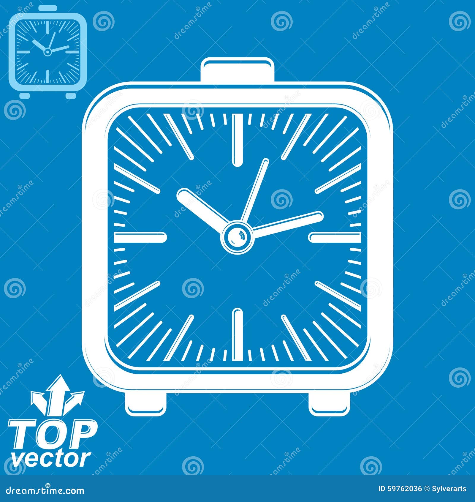 Vector Square Table Clock with Simple Clockwise Stock Vector ...