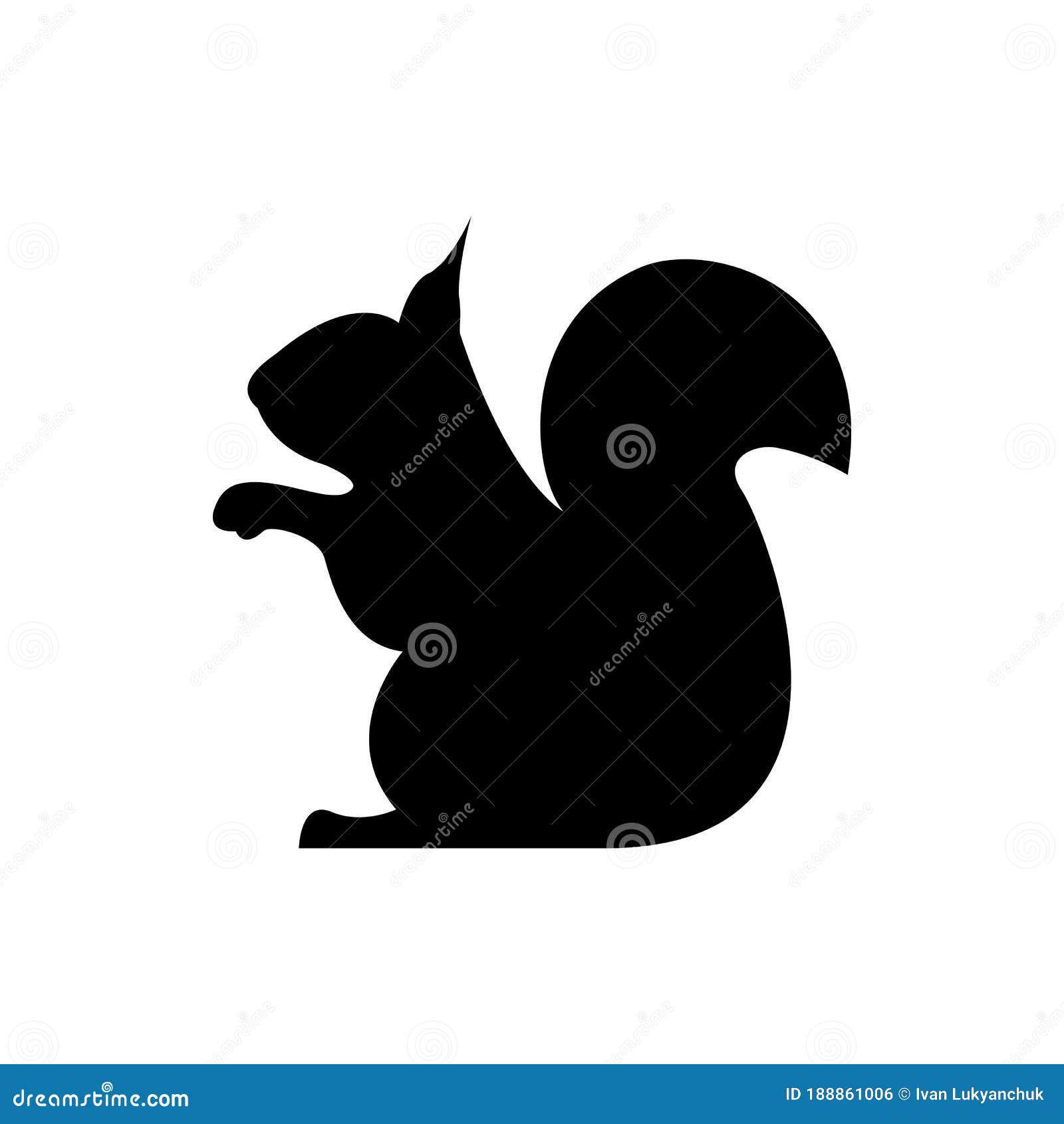 Vector Squirrel Silhouette View Side for Retro Logos, Emblems, Badges ...