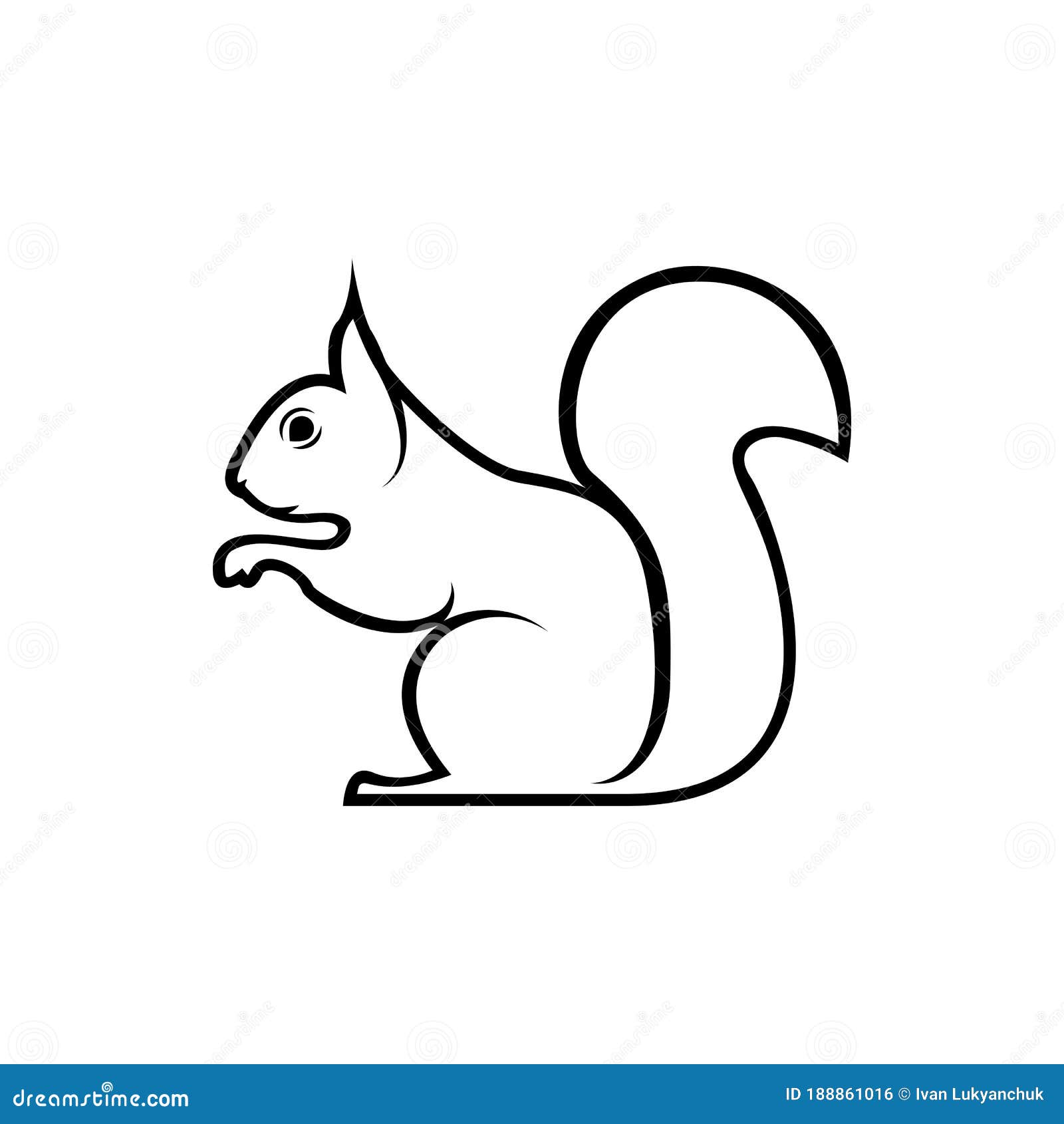 Vector Squirrel Silhouette View Side for Retro Logos, Emblems, Badges ...